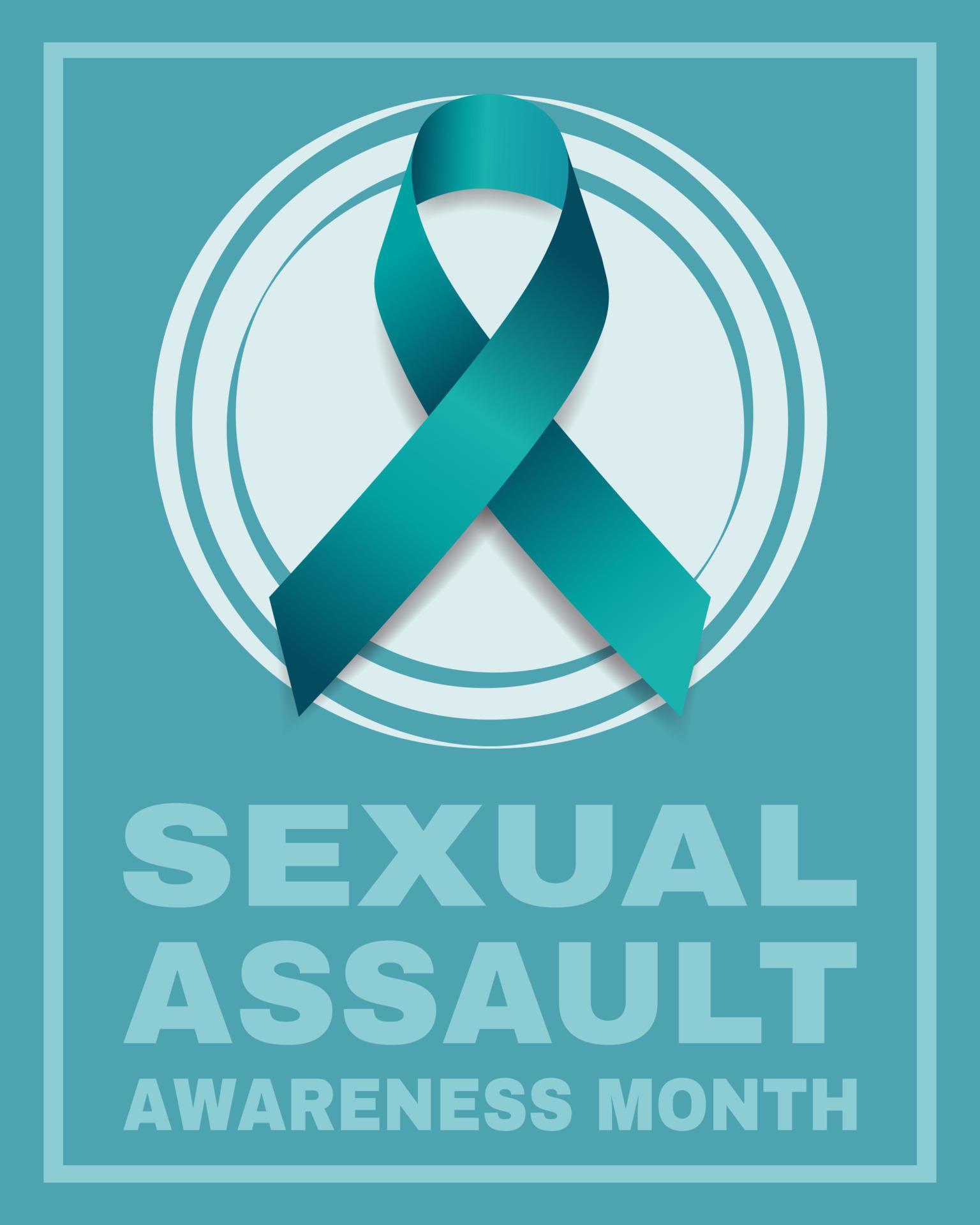 Sexual Assault Awareness Month Concept Banner Template With Teal
