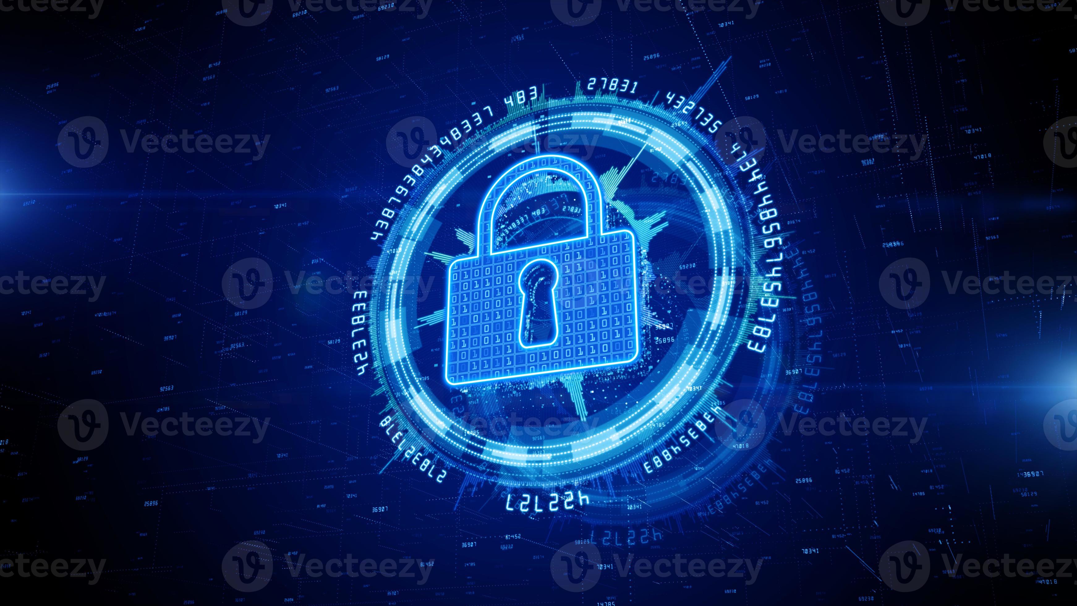 Lock Icon Cyber Security Of Digital Data Network Protection High Speed Connection Data Analysis