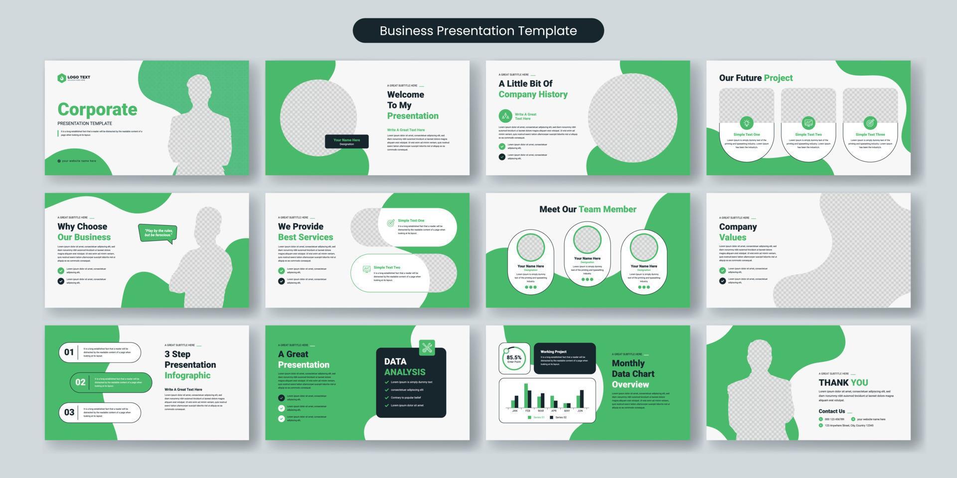 Creative business presentation slides template design. Use for modern presentation background ...