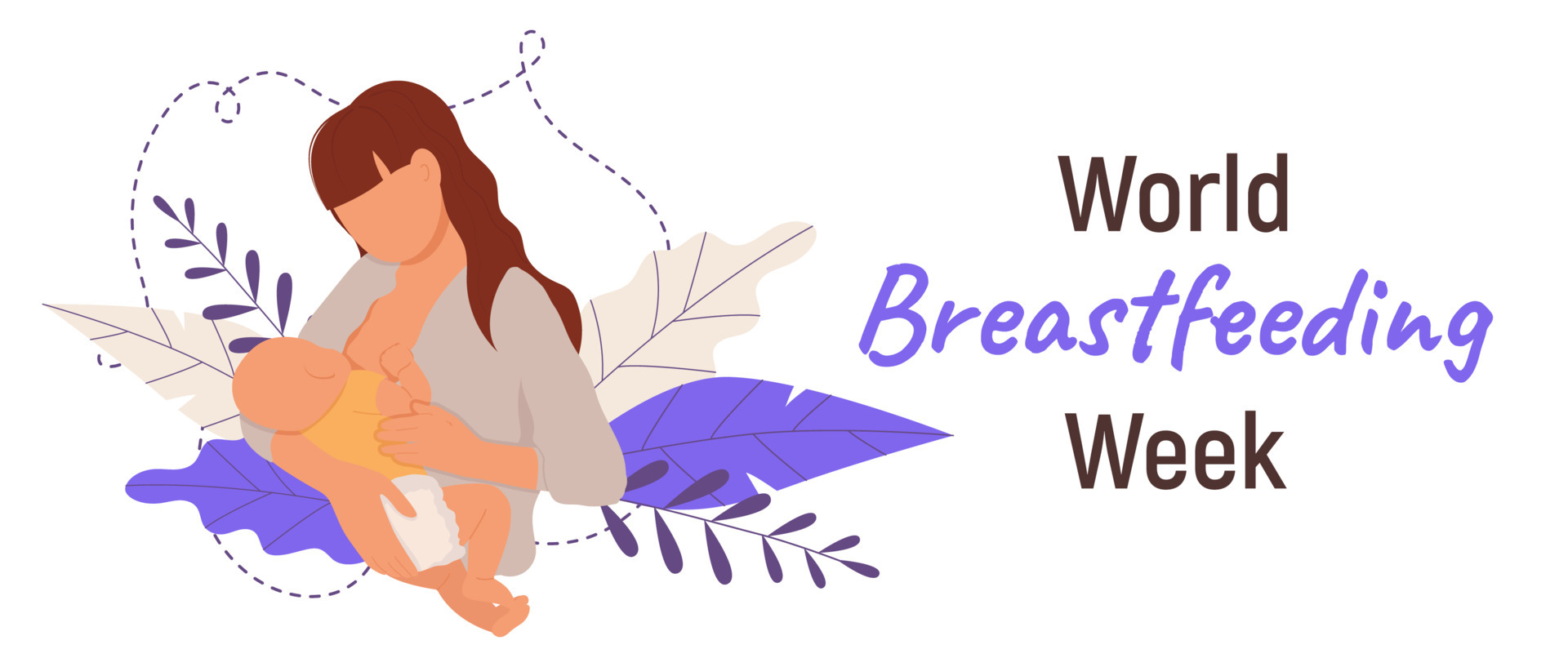 Vector Banner World Breastfeeding Week Celebration 6792888 Vector Art