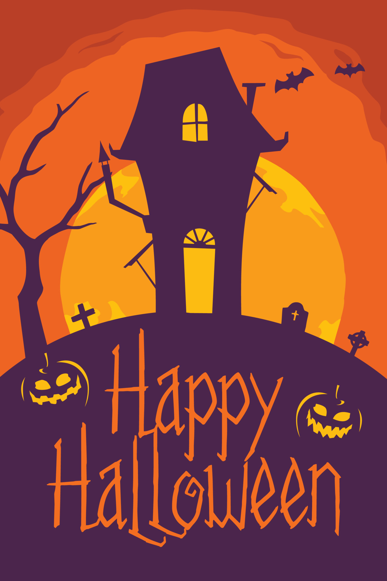 Halloween Vertical Background With Pumpkin Haunted House And Full Moon halloween-vertical-background-with-pumpkin-haunted-house-and-full-moon