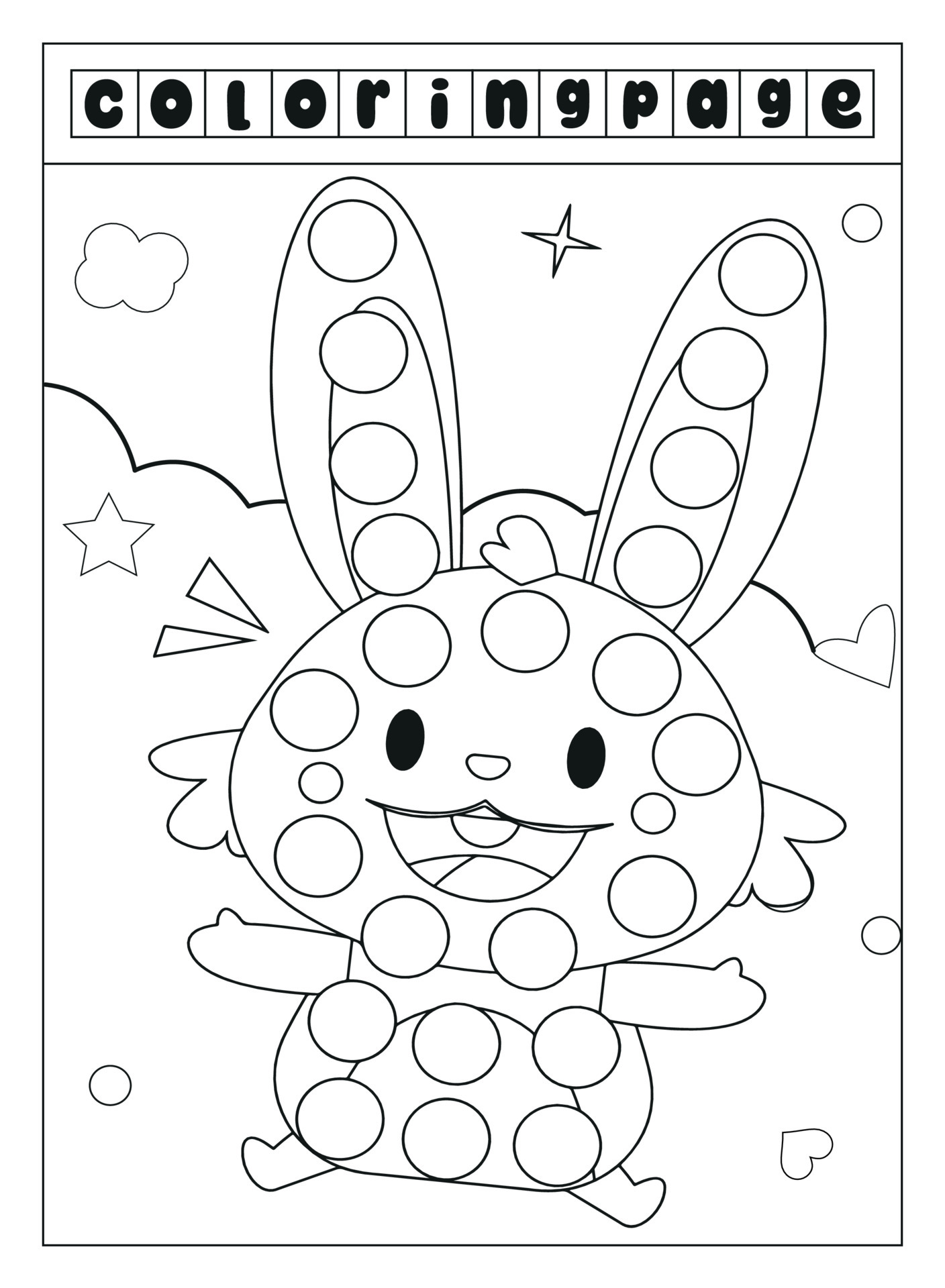 Easter bunny dot marker coloring page 6798035 Vector Art at Vecteezy