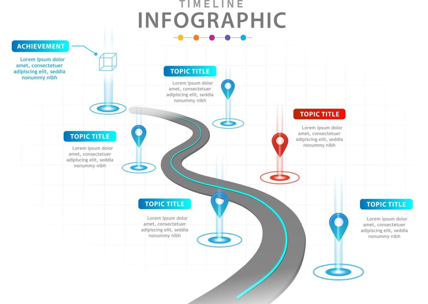 Infographic template for business. 6 Steps Modern Timeline diagram with ...