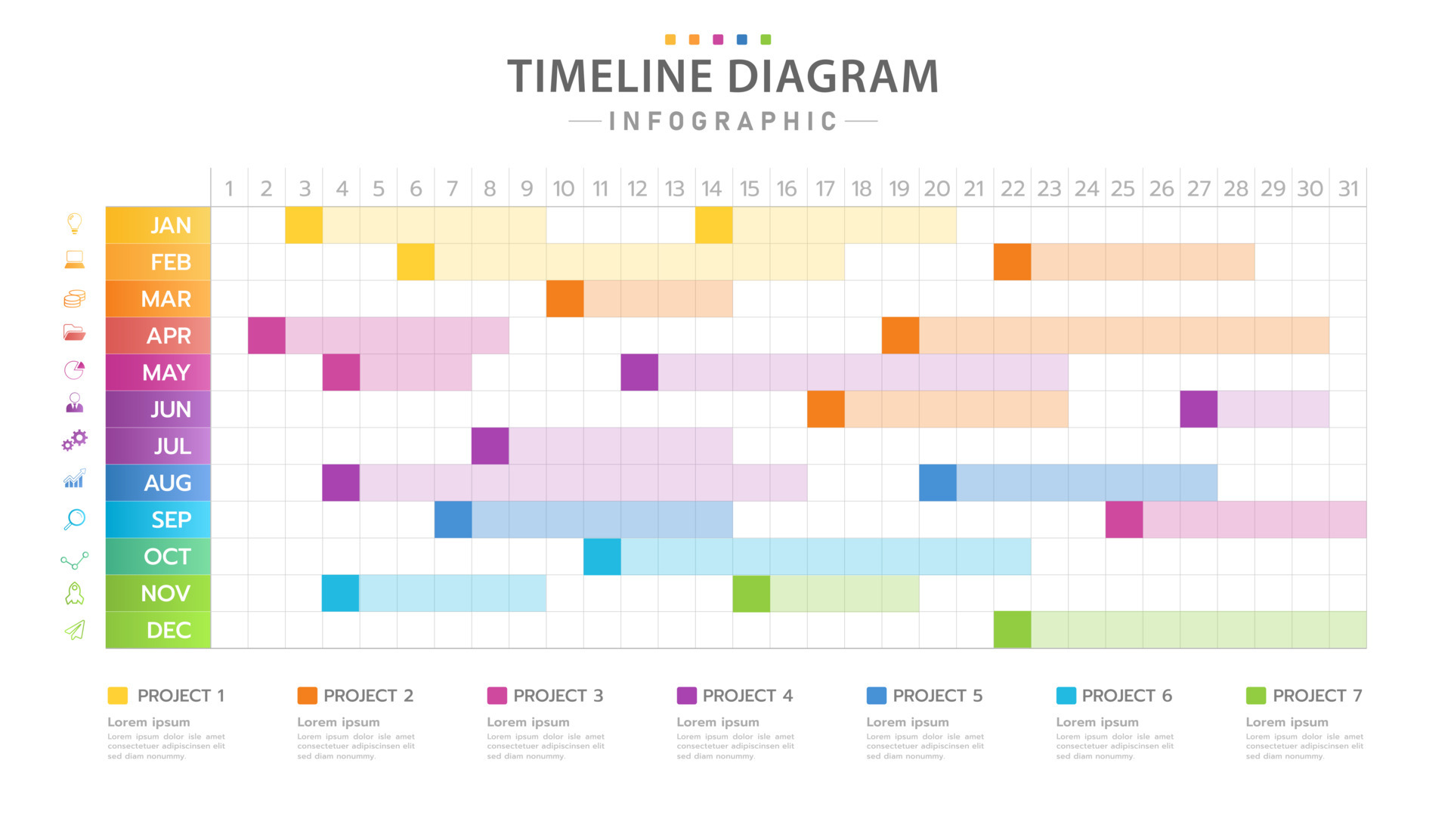 Infographic template for business. Monthly modern Timeline Gantt chart ... Infographic template for business. Monthly modern Timeline Gantt chart ...