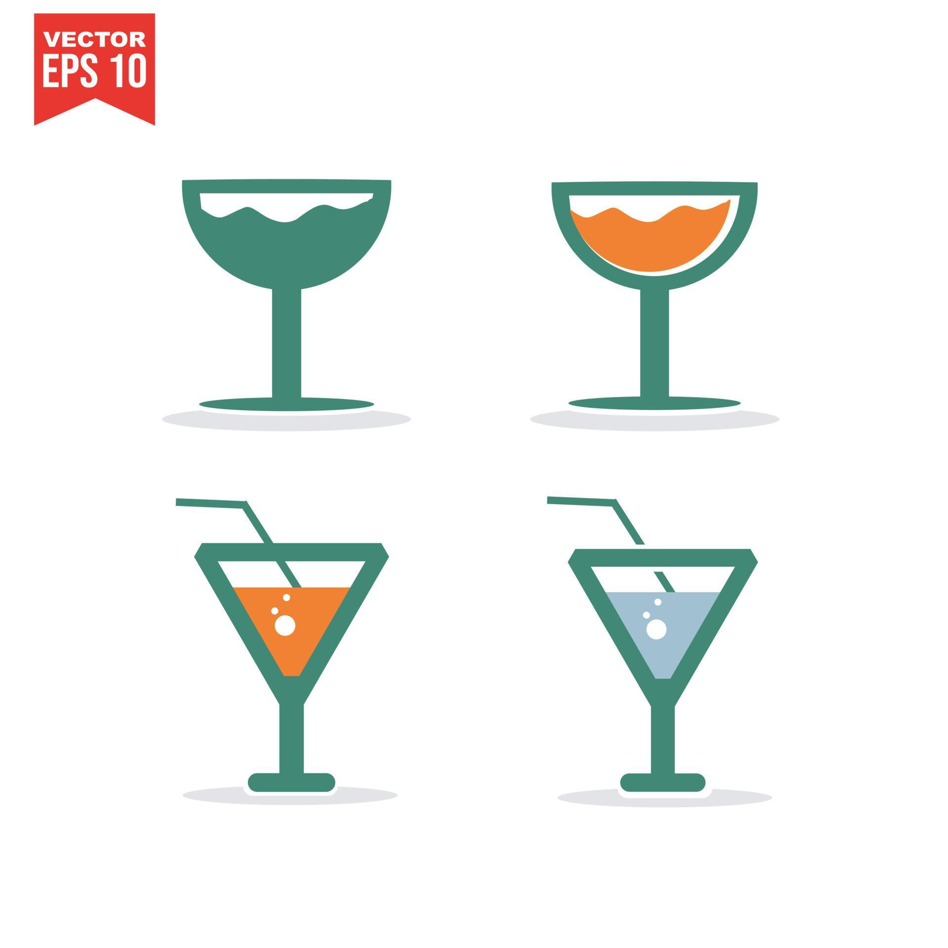 Alcohol And Cocktails Icon Set Collection Of Linear Simple Web Icons Such As Glasses Spirits