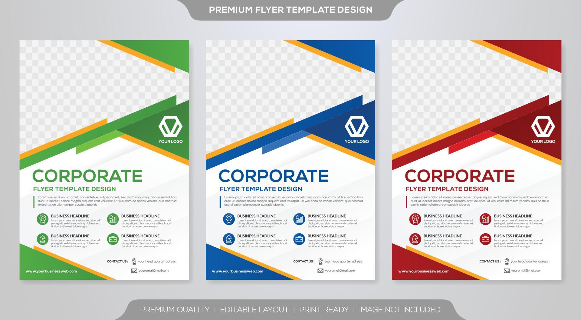 set of business flyer template design with abstract concept and ...