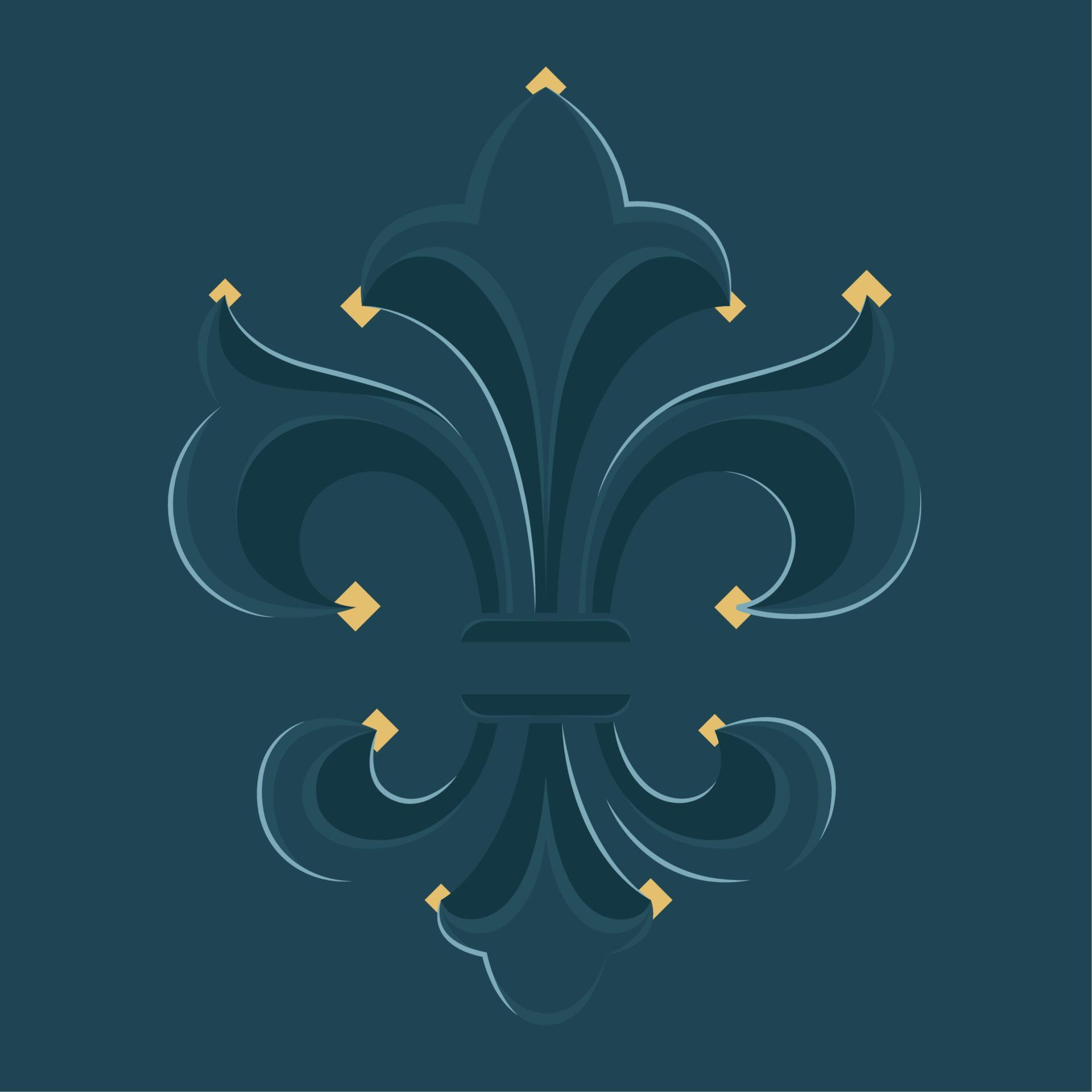 Fleur de lis. Medieval heraldry decoration - Vector 6824152 Vector Art ...