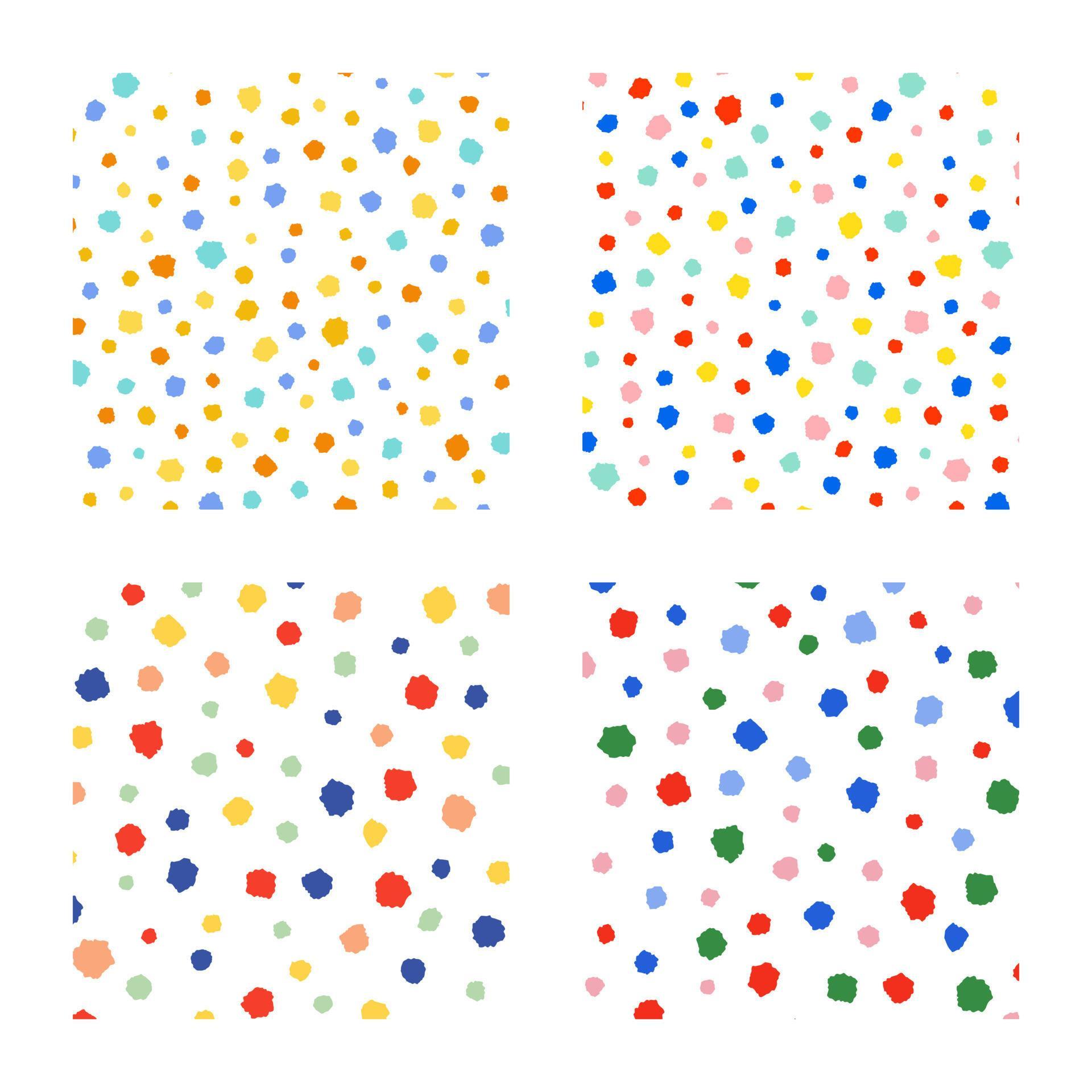 Set of cute random colourful dot pattern vector illustration. Isolated ...