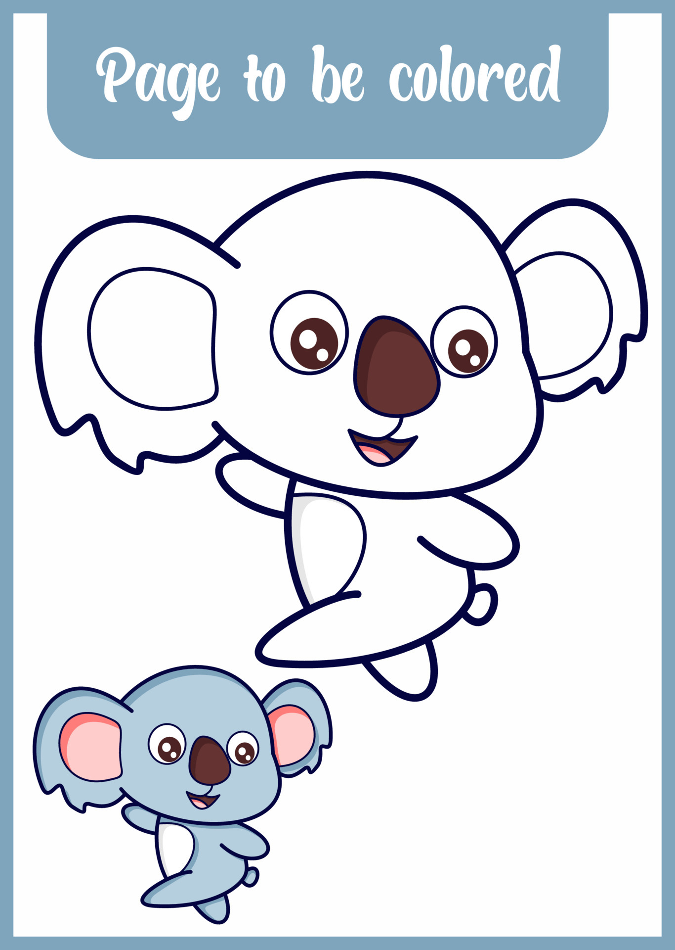coloring page for kid . cute koala 6827294 Vector Art at Vecteezy