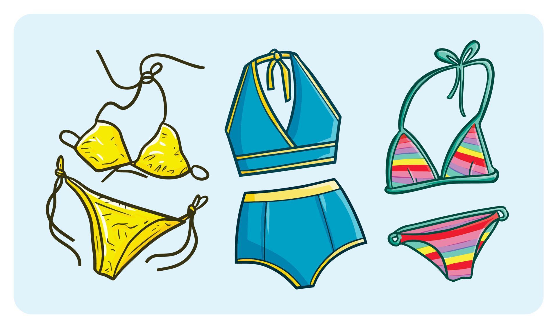 Colorful Bikini In Cartoon Style 6834222 Vector Art At Vecteezy
