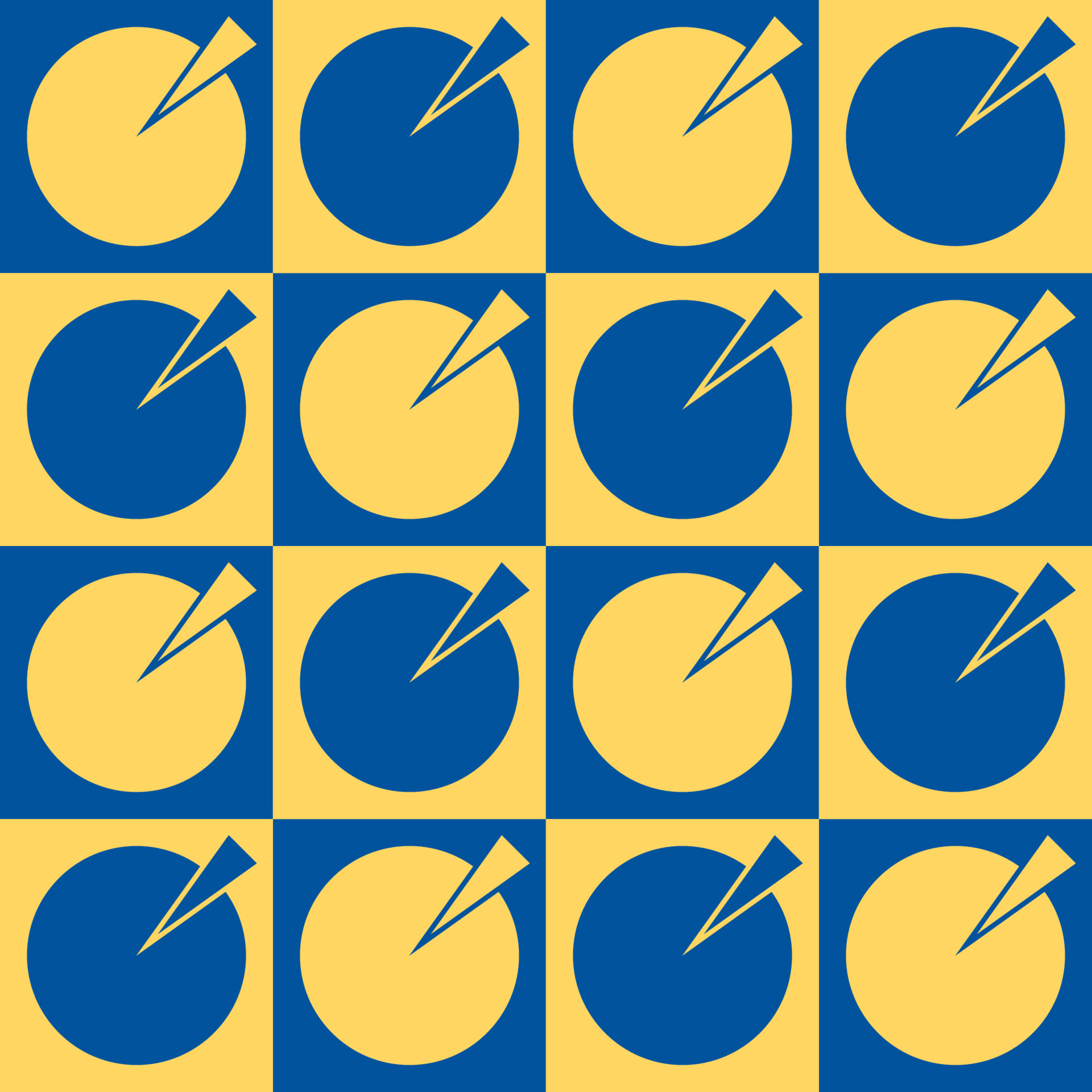 Modern abstract yellow-blue colorful geometric checkered circle ...