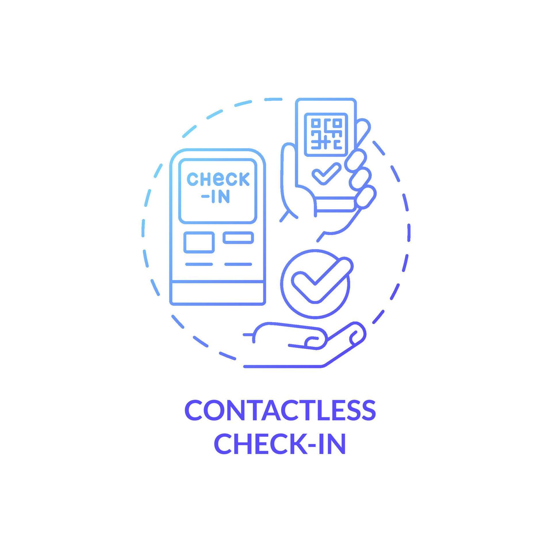 Contactless Check In Blue Gradient Concept Icon Secure Solution Touchless System Abstract Idea