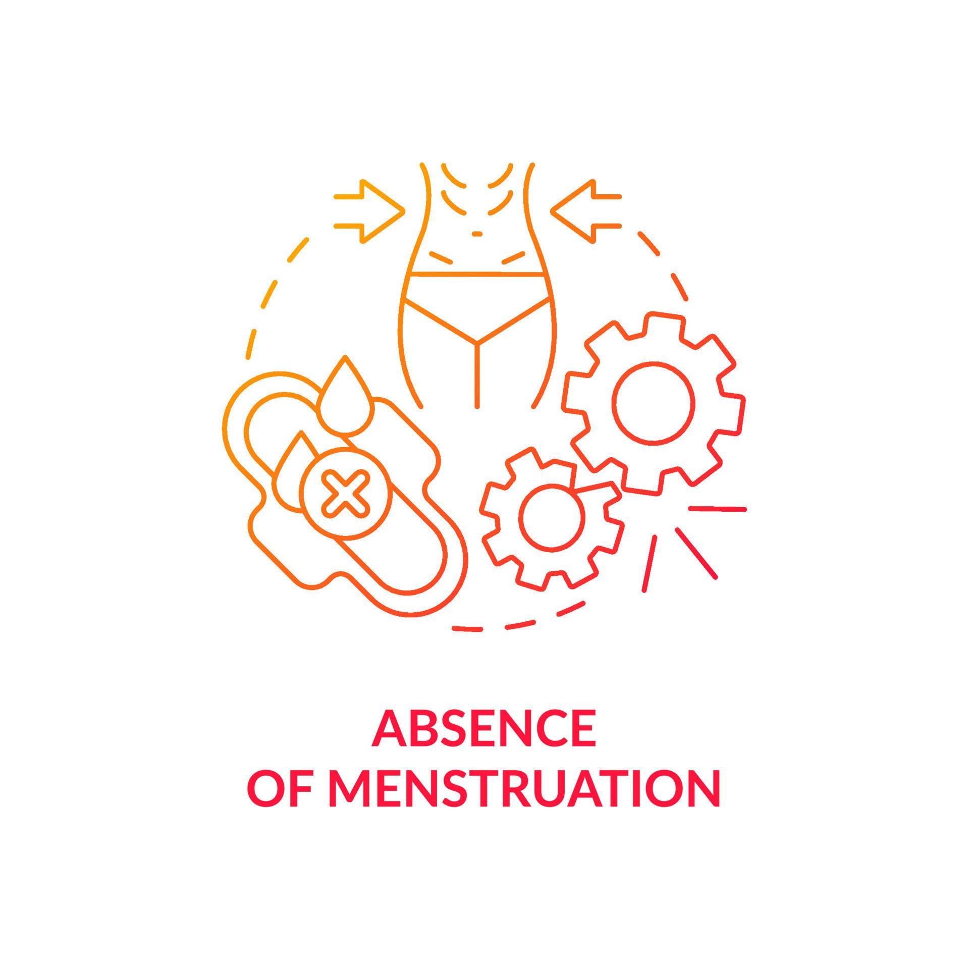 Absence Of Menstruation Red Gradient Concept Icon Female Disease Amenorrhea Abstract Idea Thin