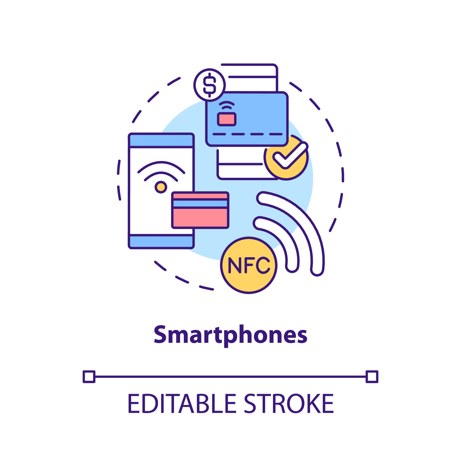 Smartphones Concept Icon Nfc Payment Solution Touchless System Abstract Idea Thin Line