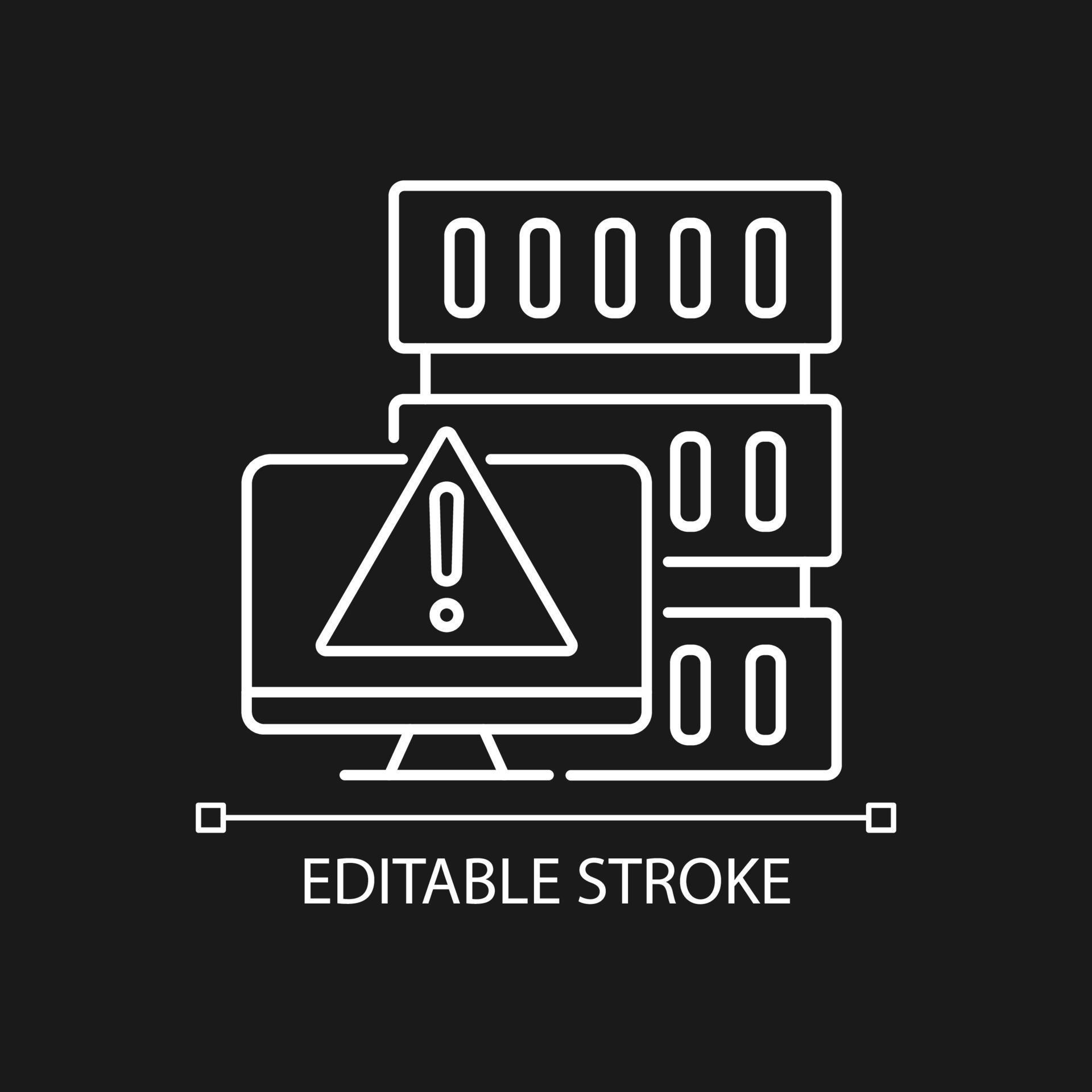 DoS attack white linear icon for dark theme. Denial of service. System ... DoS attack white linear icon for dark theme. Denial of service. System ...