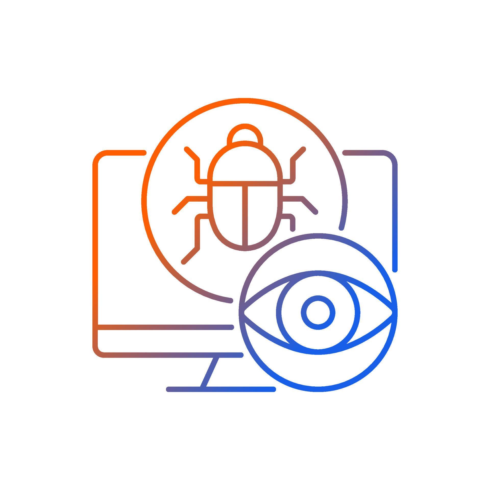 Spyware gradient linear vector icon. Malicious software. Spying and ...