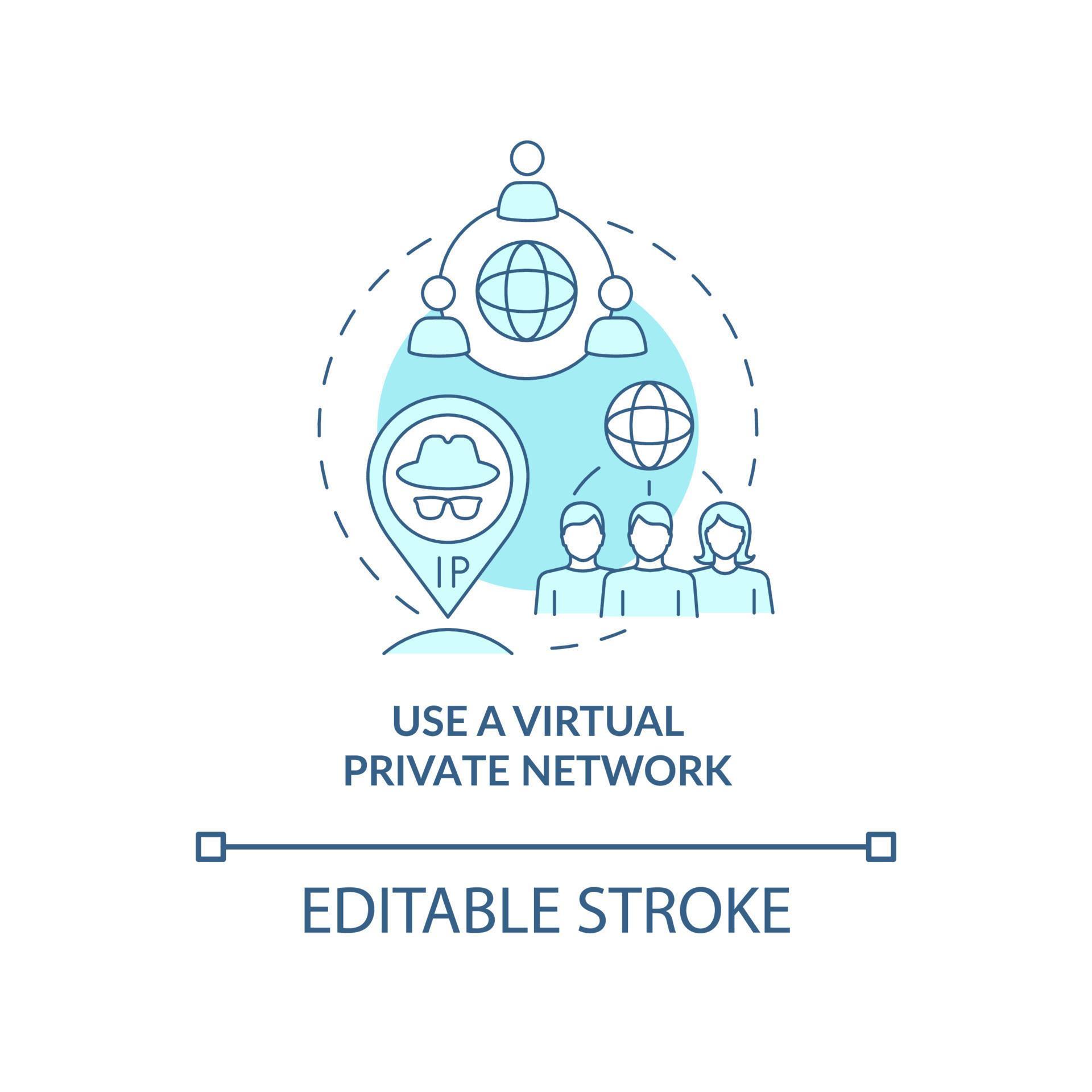 Virtual Private Network Protecting User Data Concept Icon Online