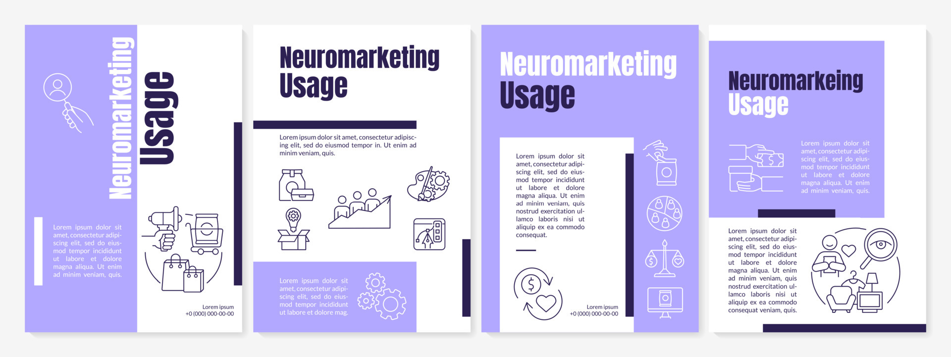 Neuromarketing Utilization Brochure Template Sales Optimization Flyer Booklet Leaflet Print