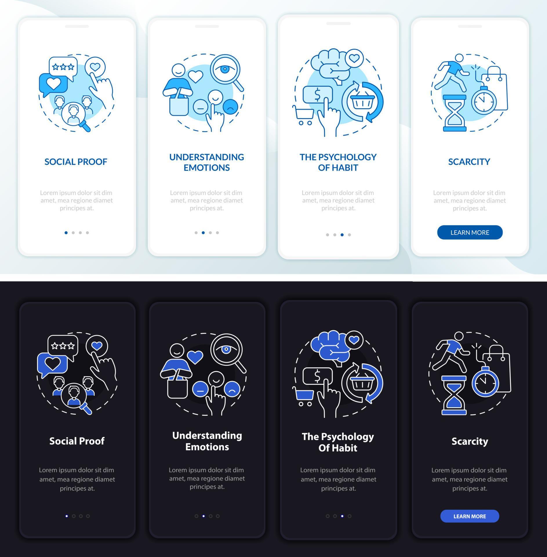 Neuromarketing Canons Onboarding Mobile App Page Screen Social Proof Walkthrough 4 Steps