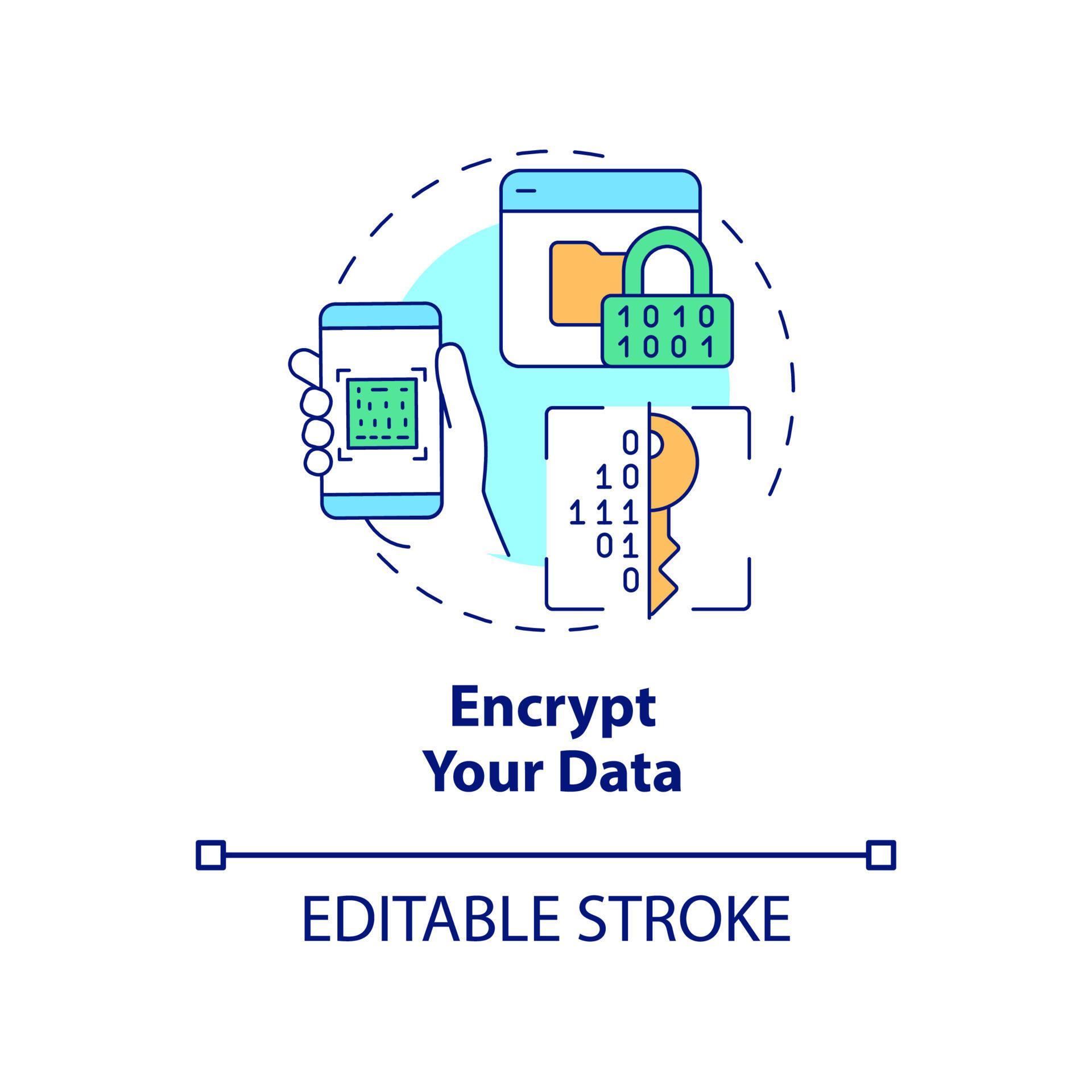 Data Encryption Concept Icon Personal Information Protection Online