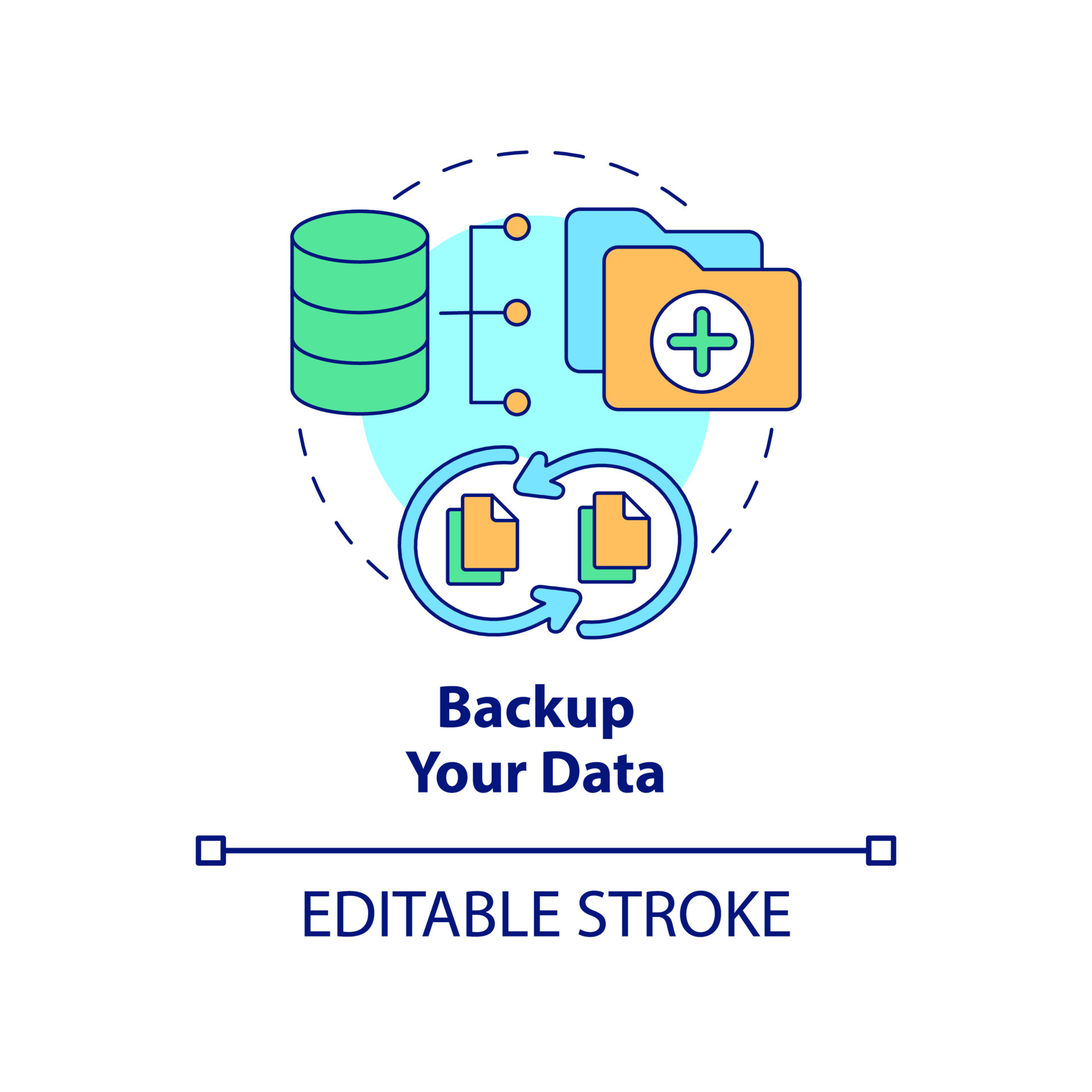 Data Backup Concept Icon Copy Information Storage To Protect Abstract Idea Thin Line