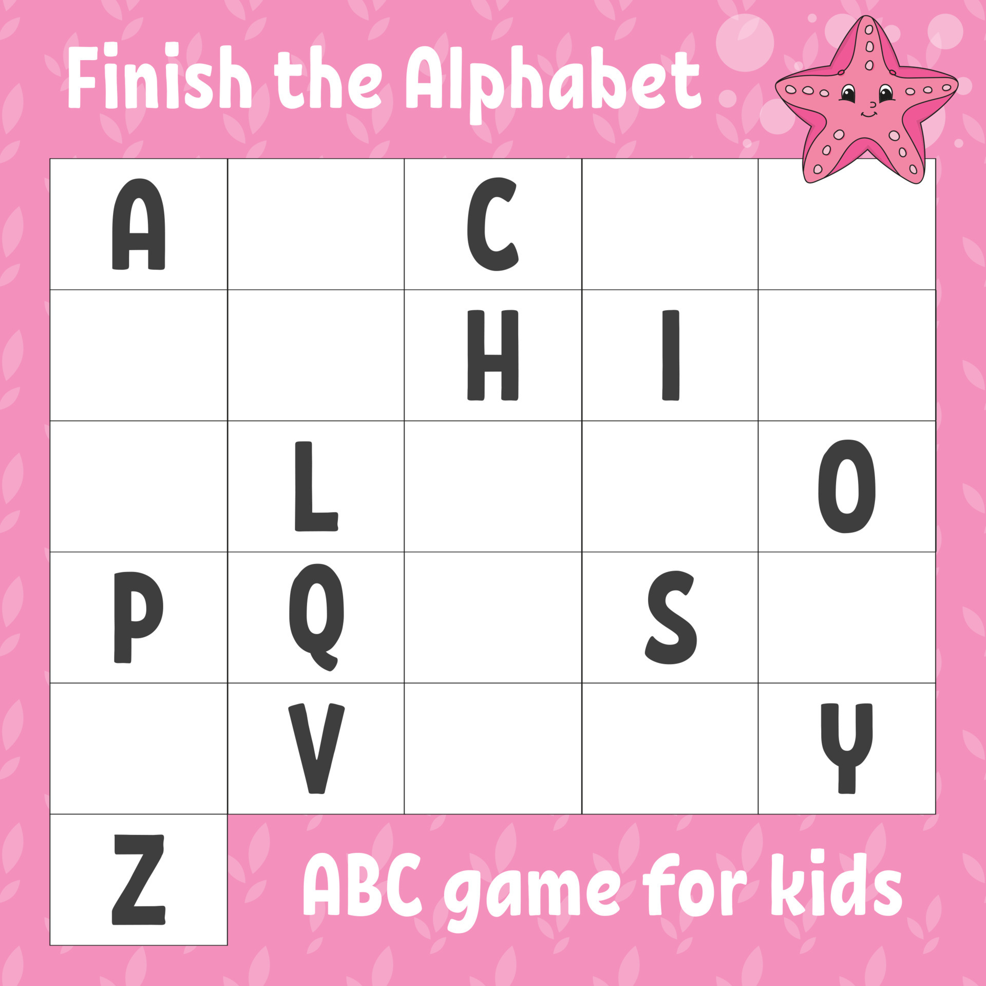 Finish The Alphabet ABC Game For Kids Education Developing Worksheet finish-the-alphabet-abc-game-for-kids-education-developing-worksheet