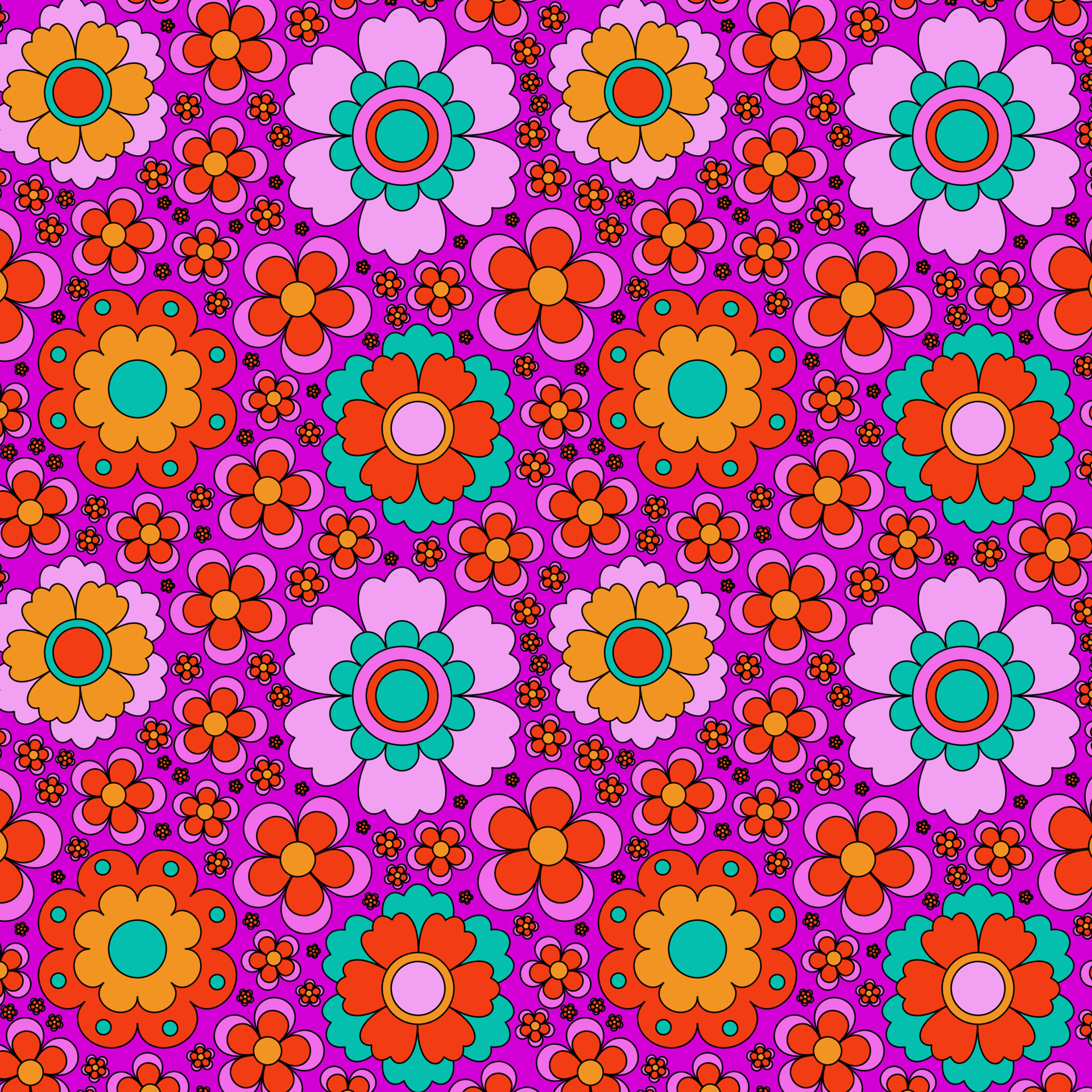 Abstract groovy floral pattern background. Vector. 6852958 Vector Art ...