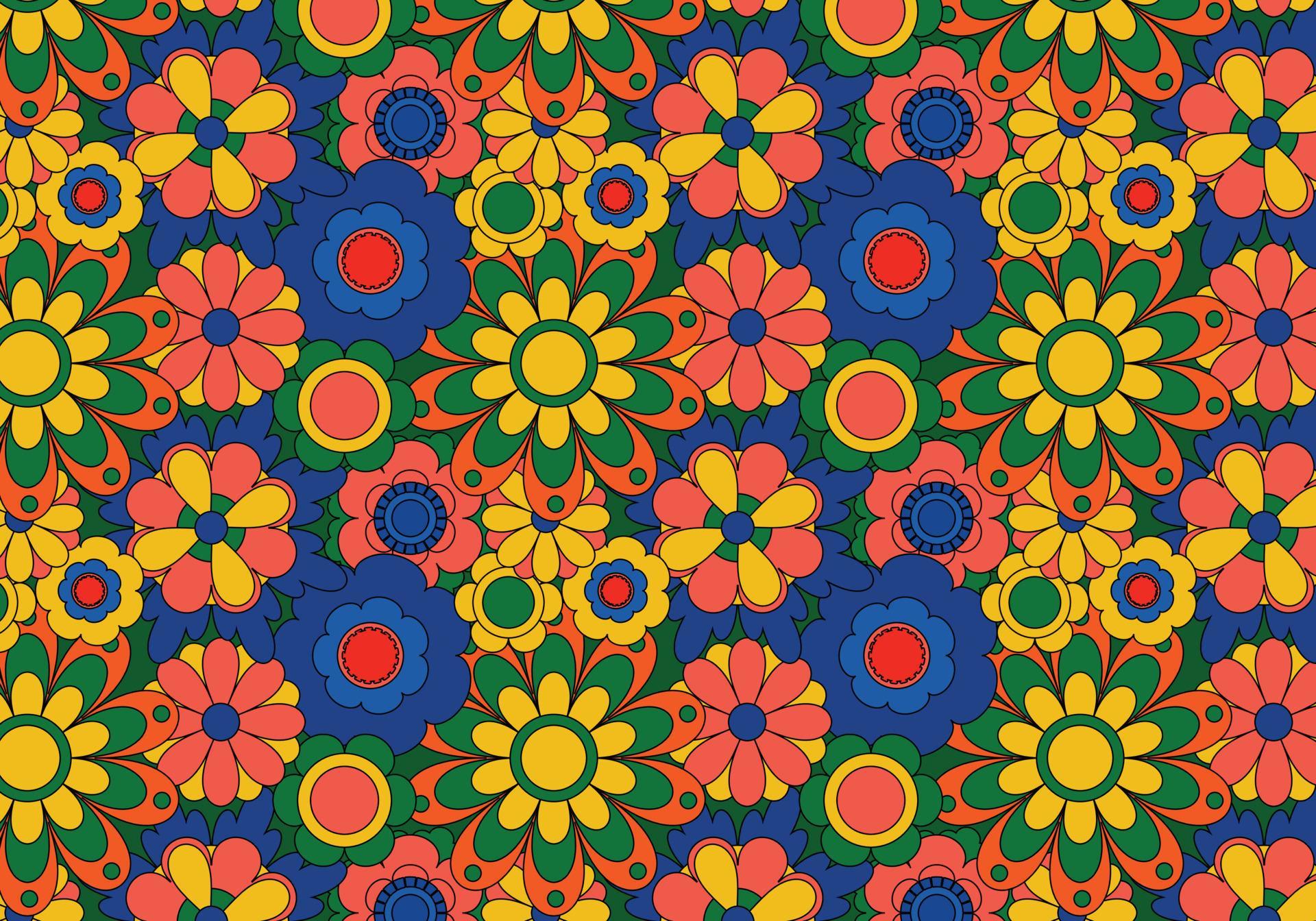 Abstract groovy floral pattern background. Vector. 6853136 Vector Art ...