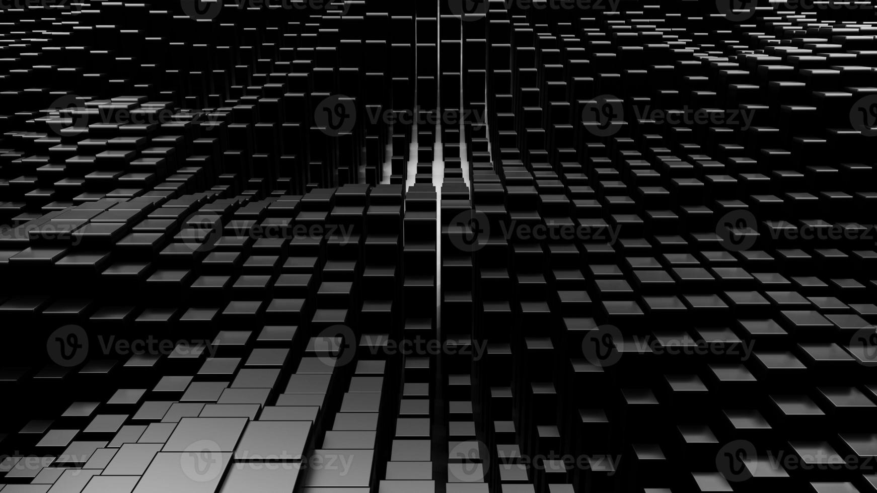 Abstract Background Of Random Black Cube Block Wave Pattern 3d