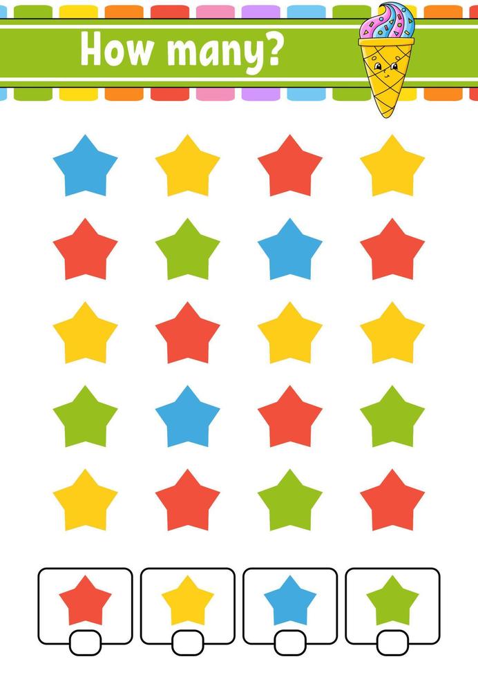 Counting game for children. Happy characters. Learning mathematics. How ...