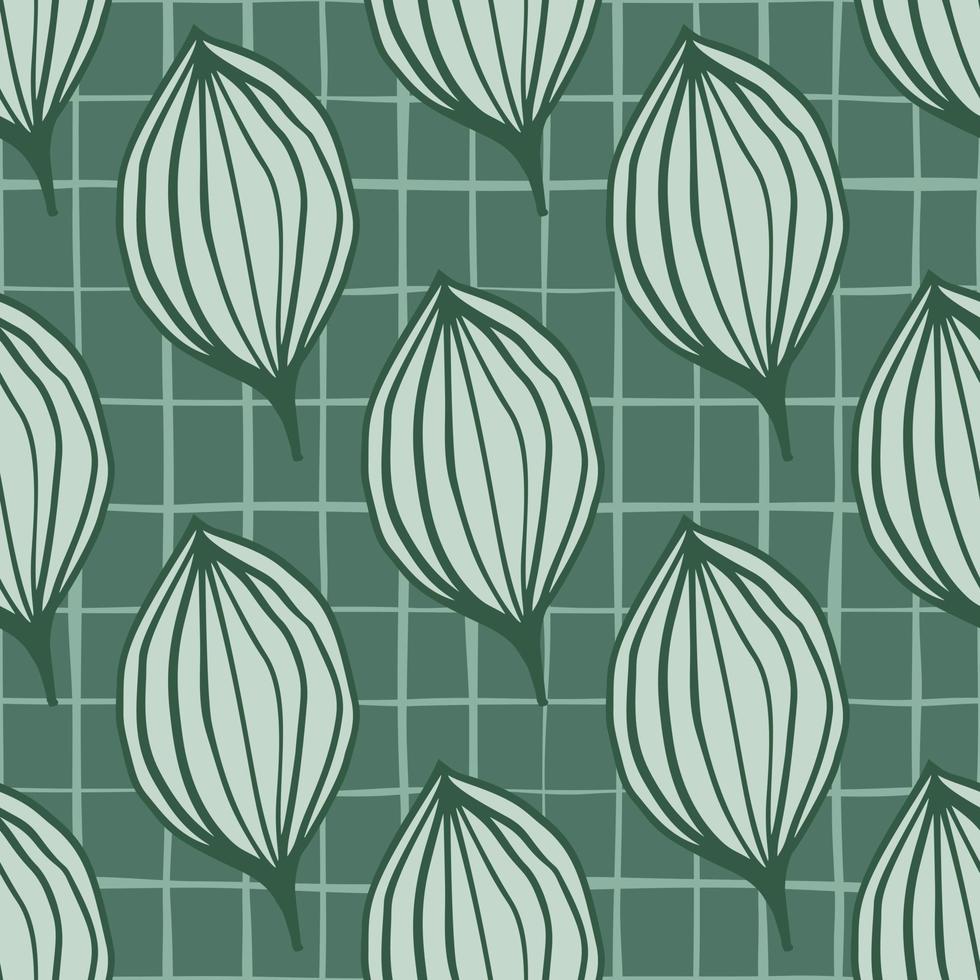 Exotic Outline Leaves Seamless Pattern Abstract Floral Background