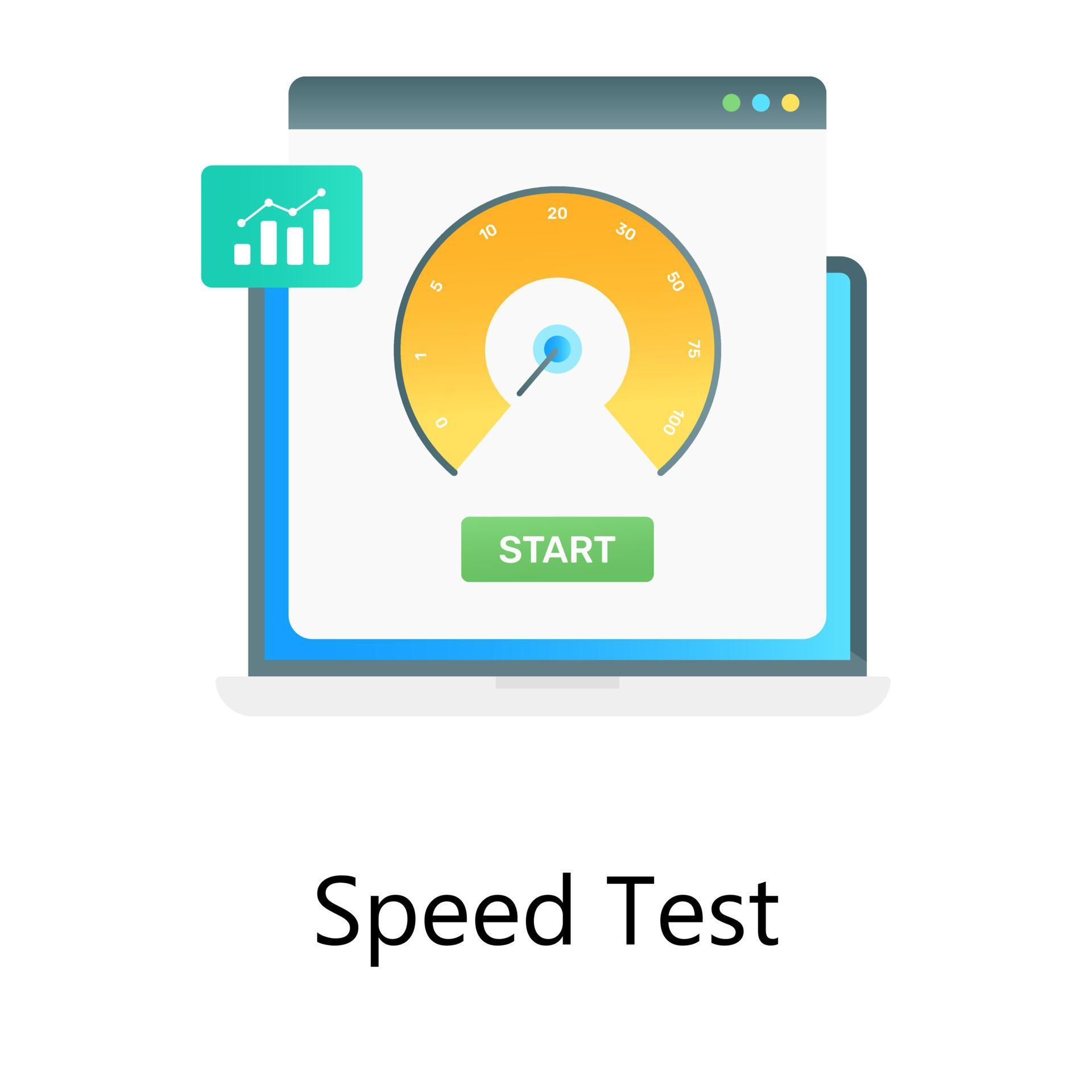 Speed test vector in gradient design, speedometer inside website ...