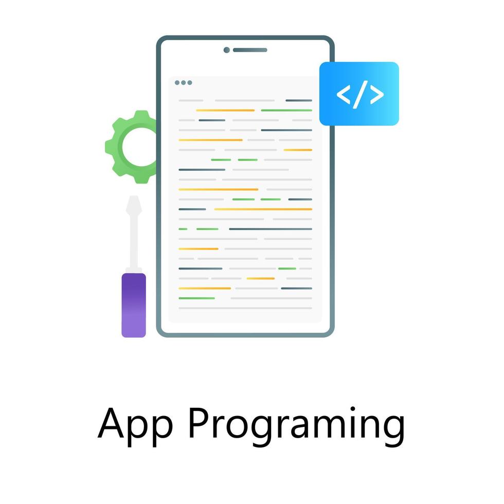 Editable modern style of app programming vector in flat gradient design ...