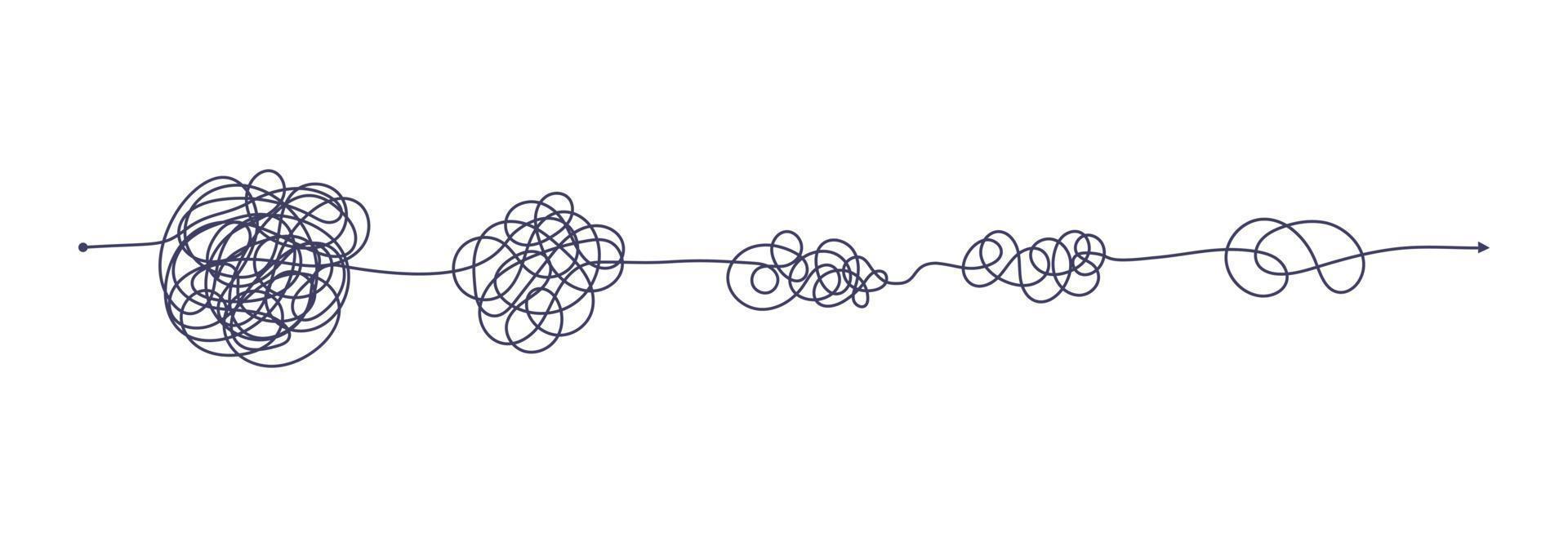 Chaos simplifying, problem solving and business solution searching challenge concept vector ...