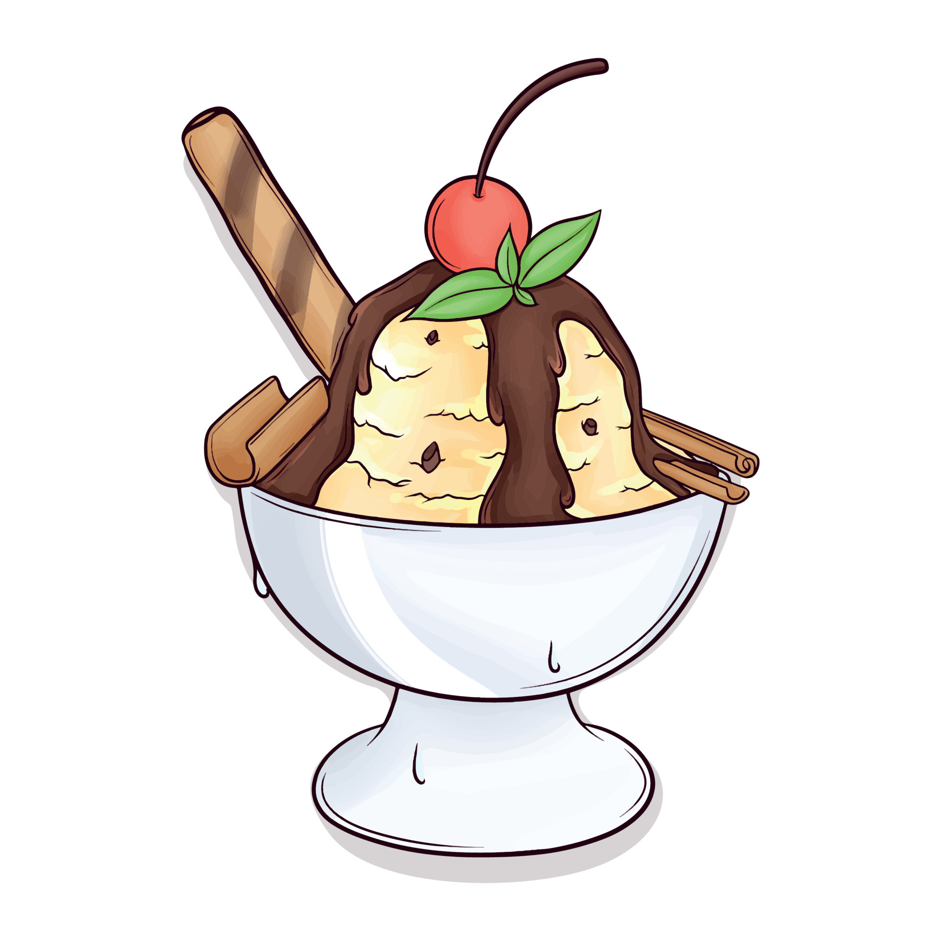 Ice Cream Sundae Vector