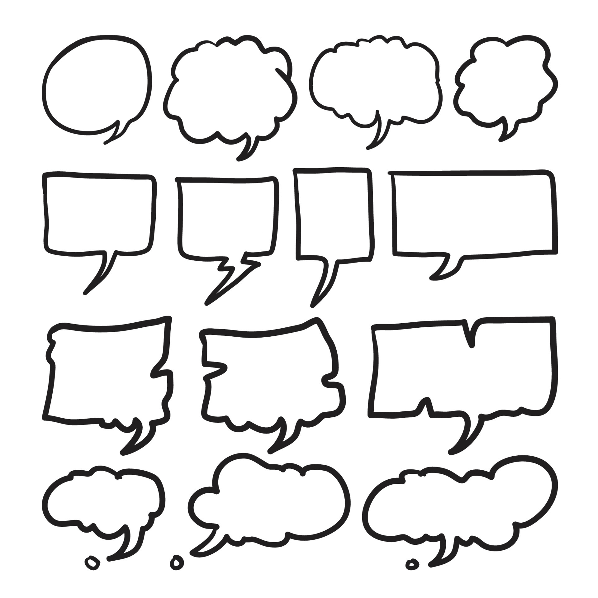 collection bubbles set color, hand drawn style 6877410 Vector Art at ...