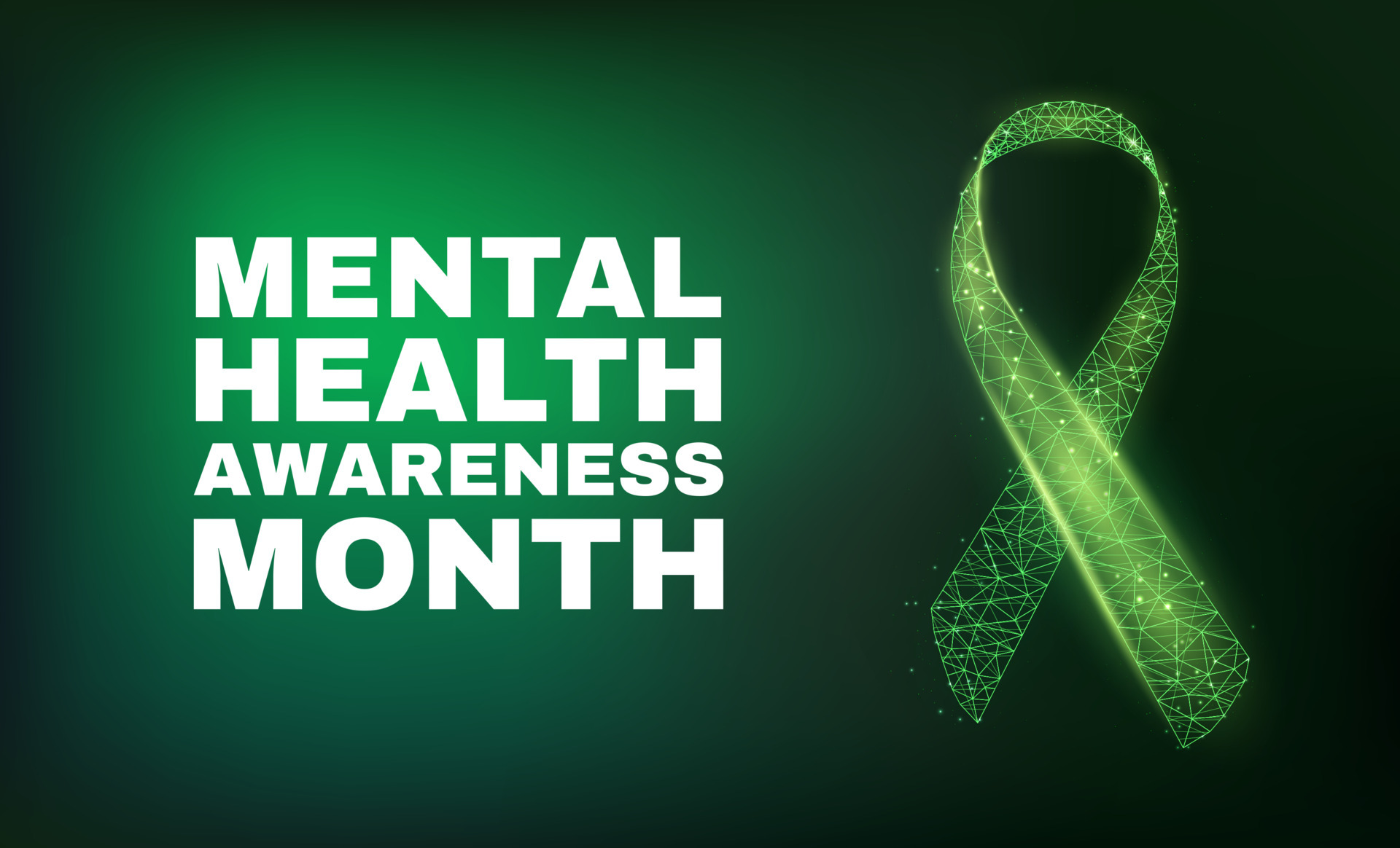 Mental Health Awareness Month Concept Banner Template With Glowing Ow