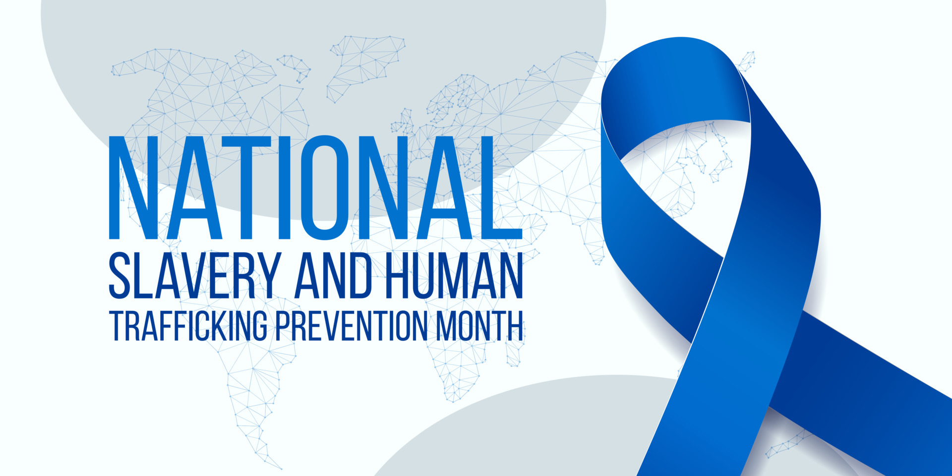 National Slavery And Human Trafficking Prevention Month Concept Banner