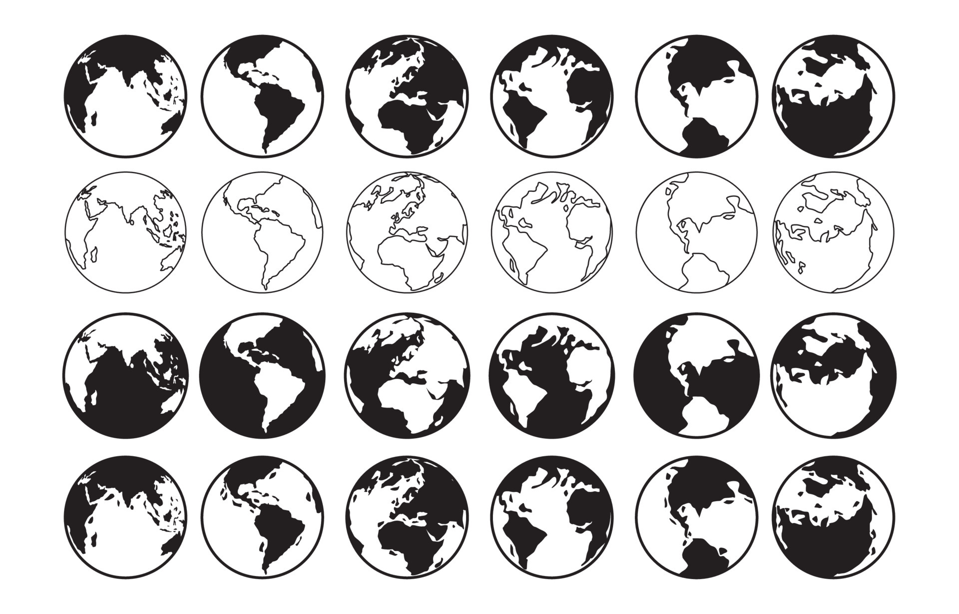 Globe Icon Collection 6878960 Vector Art at Vecteezy