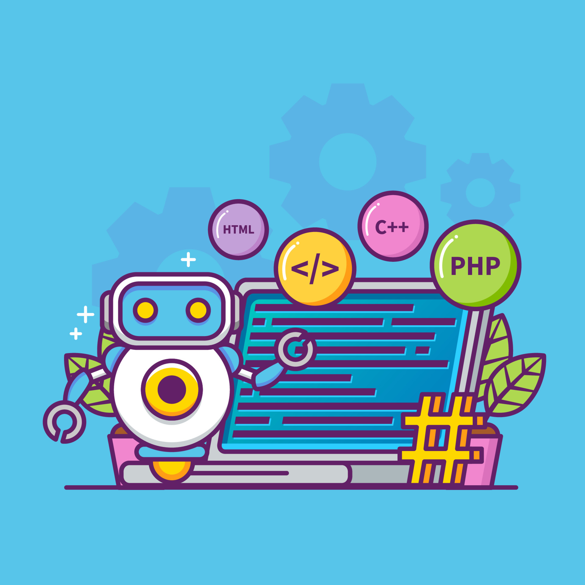 Robot Programming Vector Art, Icons, and Graphics for Free Download