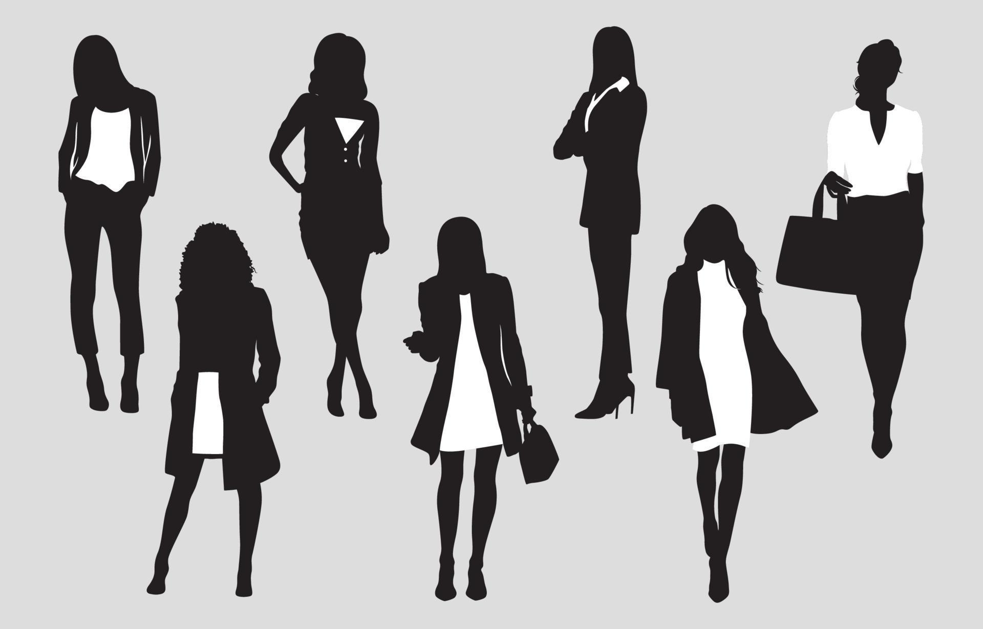 Diverse Business Women Fashion Silhouettes 6880068 Vector Art at Vecteezy