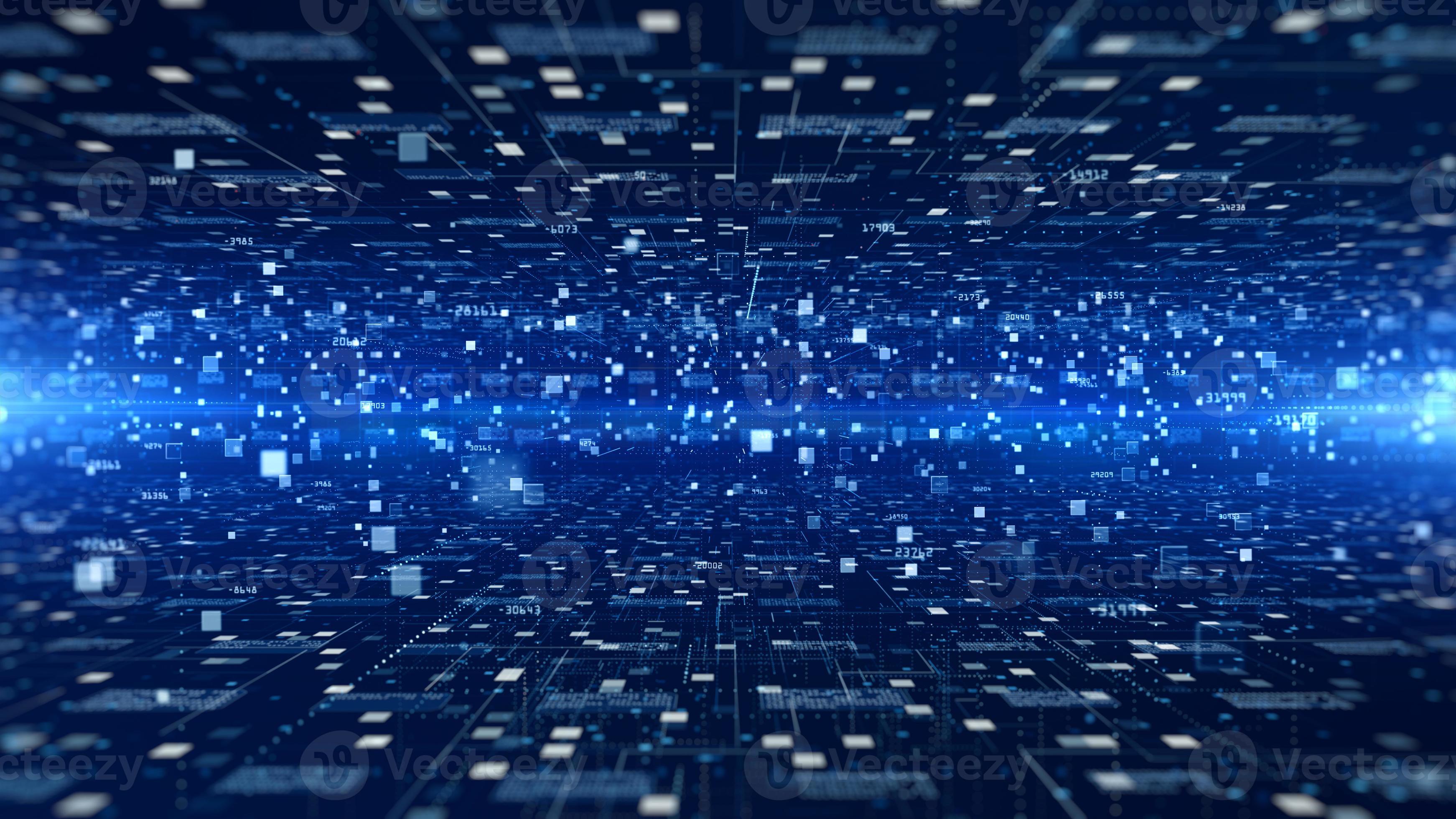 Digital cyberspace futuristic, Digital data matrix flowing and lighting, 5g high-speed ...