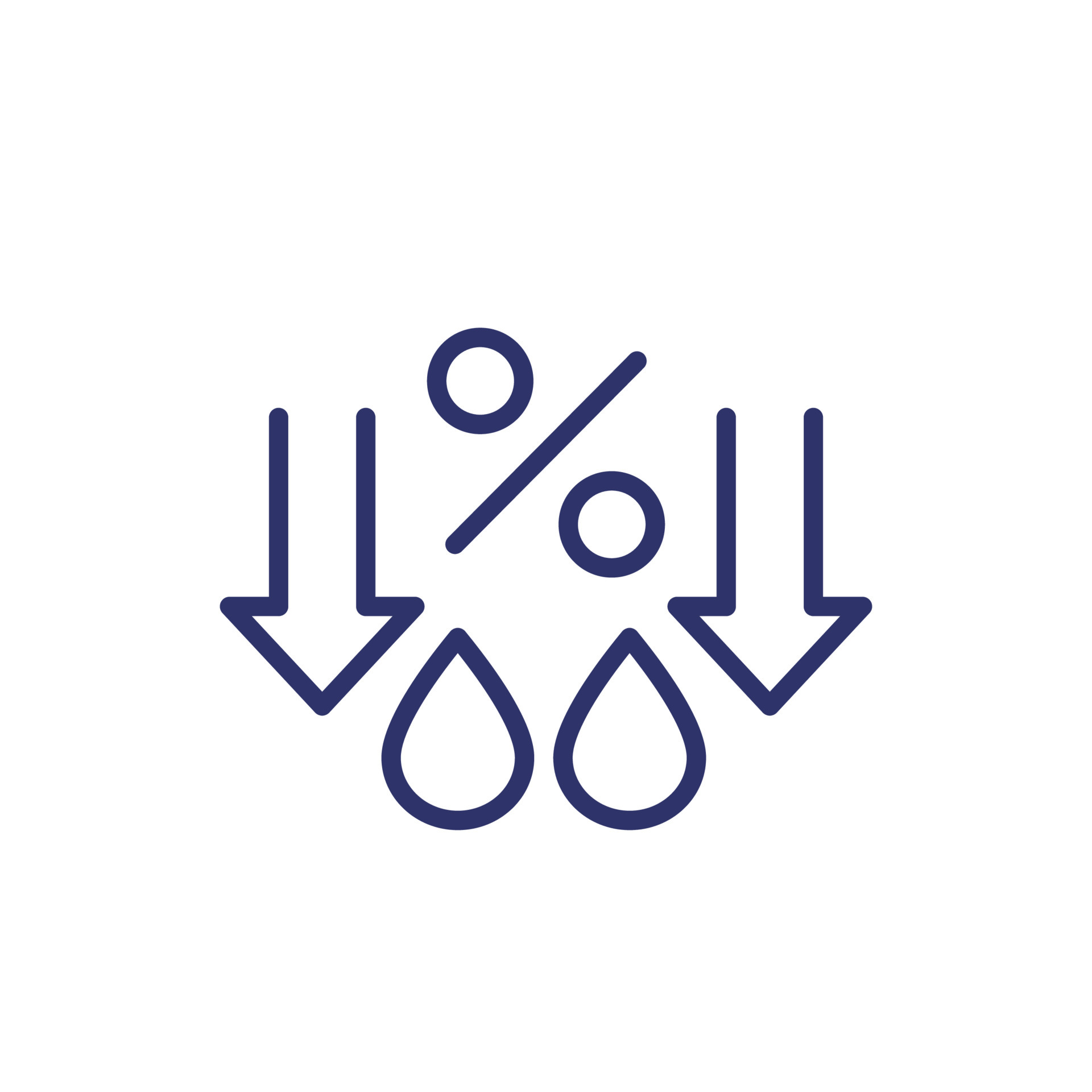 Humidity decrease line icon, water drop and percent 6883728 Vector Art at Vecteezy