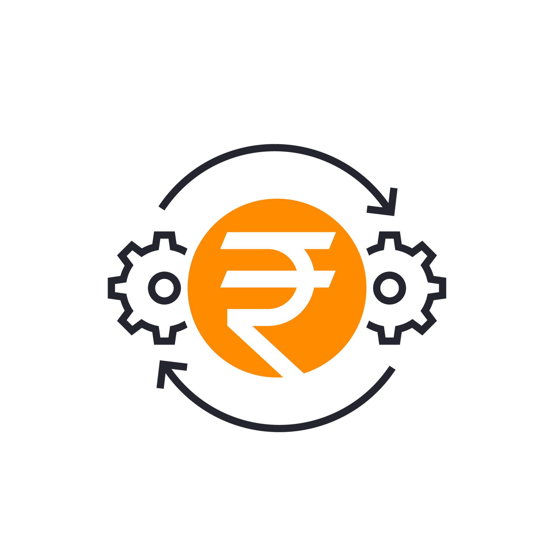 Cost Optimization Icon With Rupee Line Vector 6884178 Vector Art At
