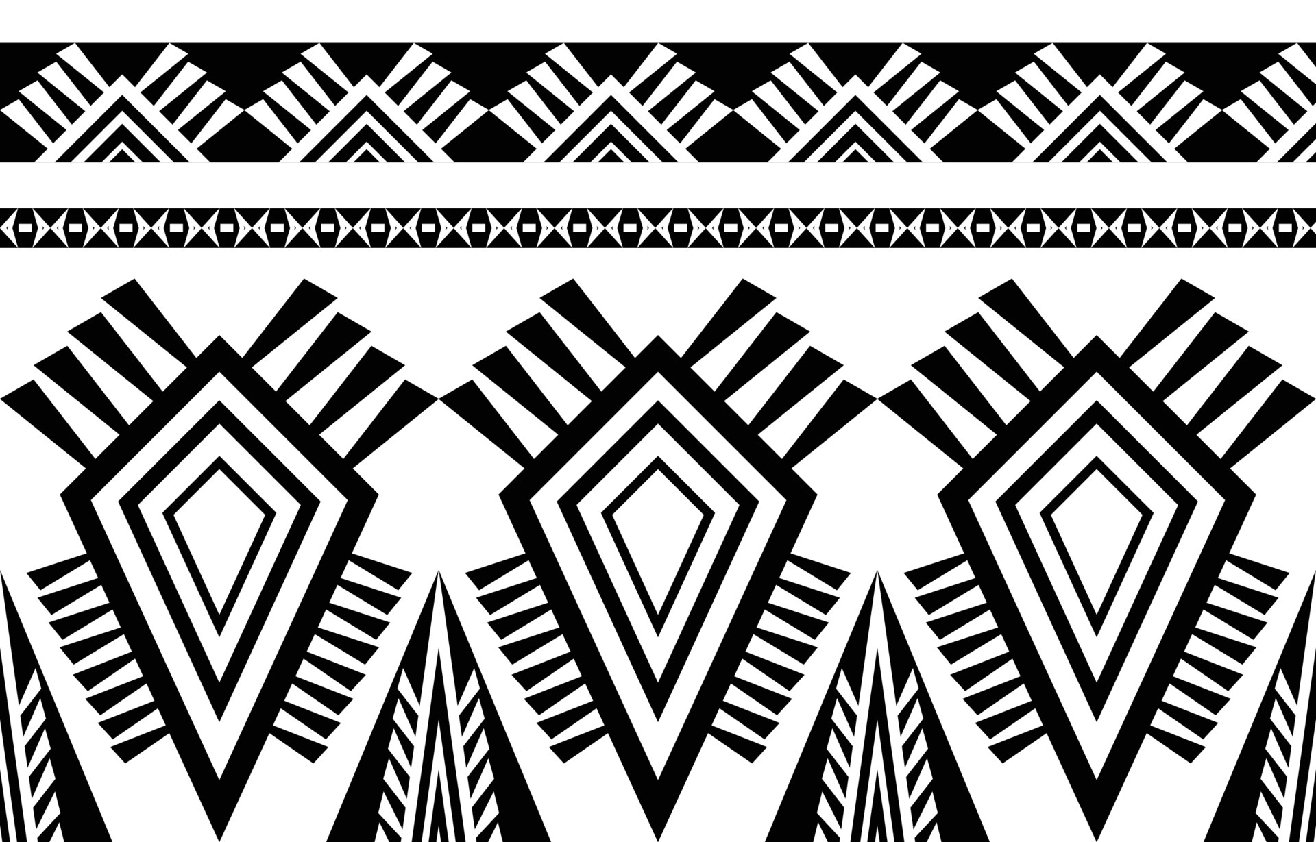 Black And White Abstract Ethnic Geometric Pattern Design For Background