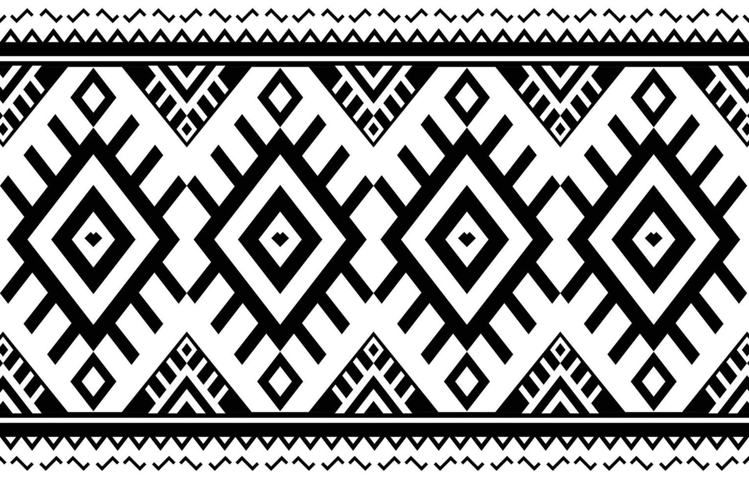 Black And White Abstract Ethnic Geometric Pattern Design For Background