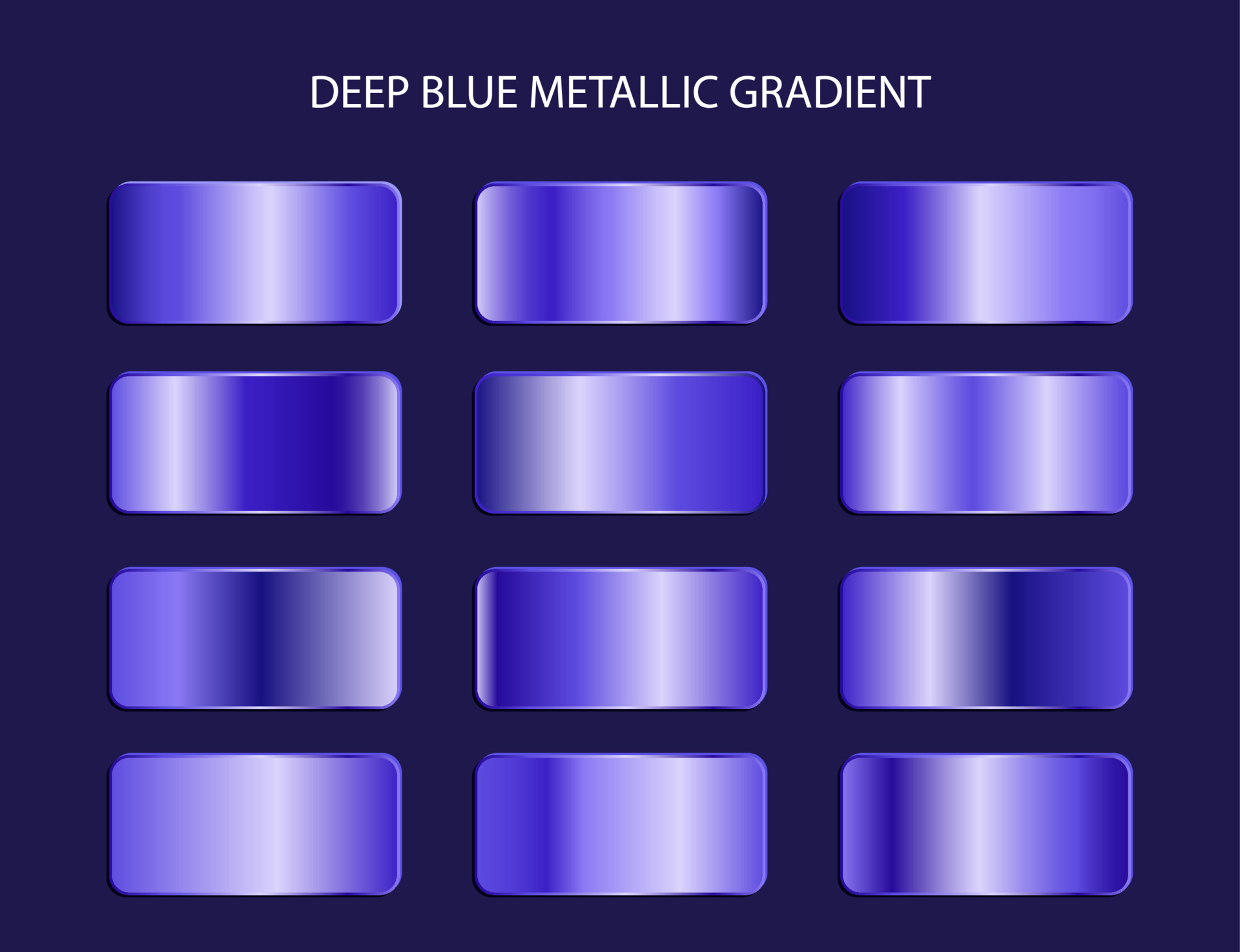 Elegant Deep Blue Metallic Color Gradient Set Collection Design Element 6895351 Vector Art At