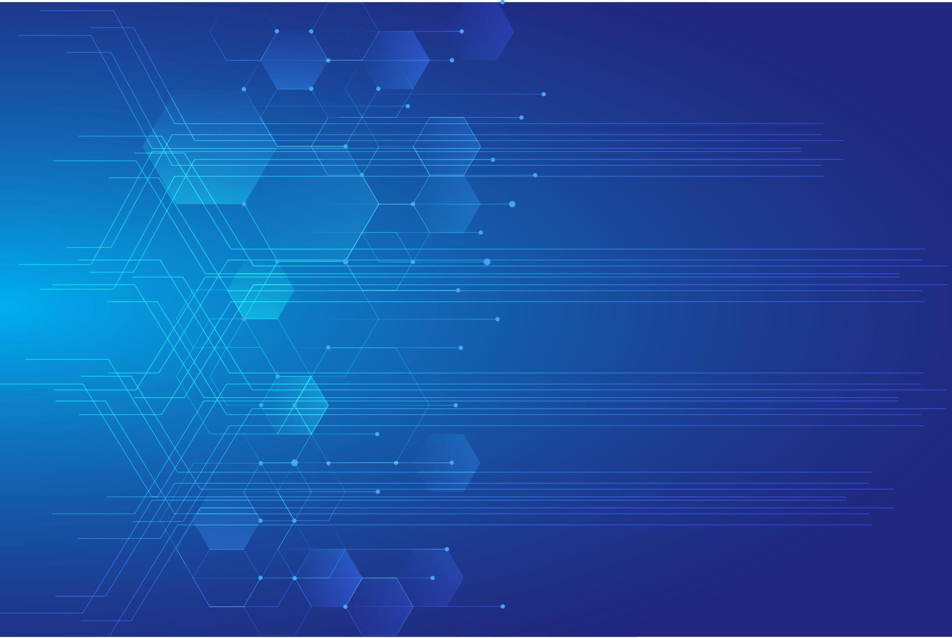 Blue glowing technology background. Abstract blue gradient technology ...