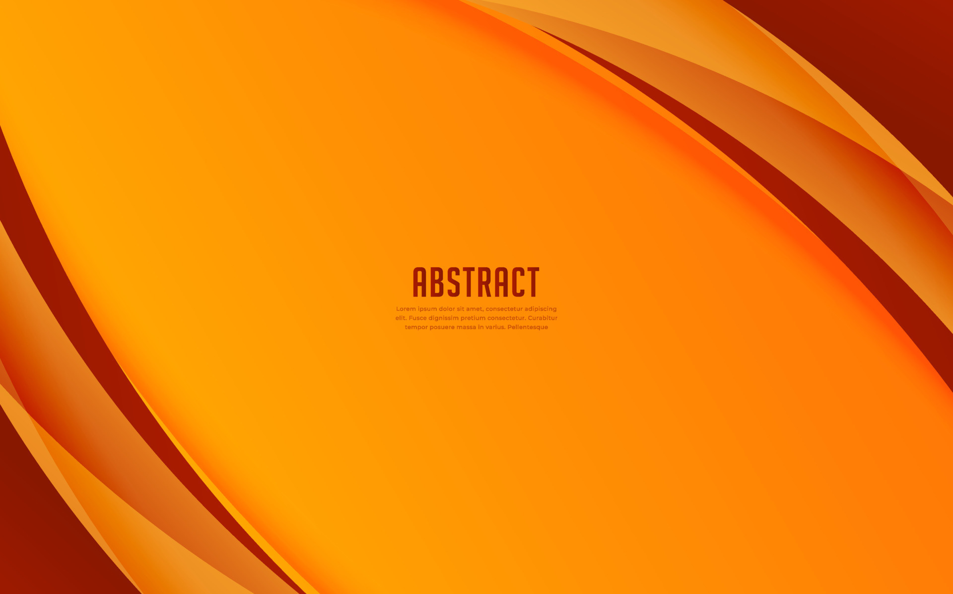 Modern Orange Gradient Wave Design Background Elegant Orange Wave Abstract Background Vector