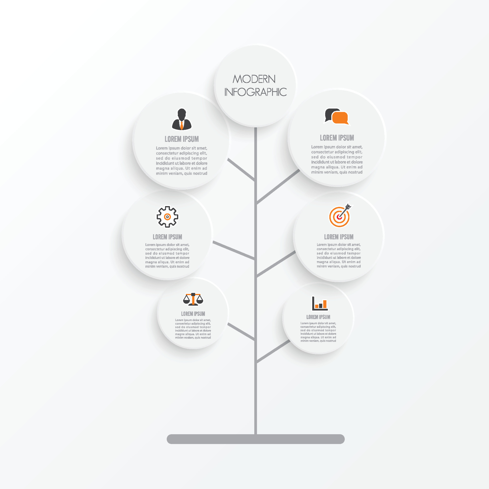 Tree infographic with icons, numbers and text. Green business diagram ...
